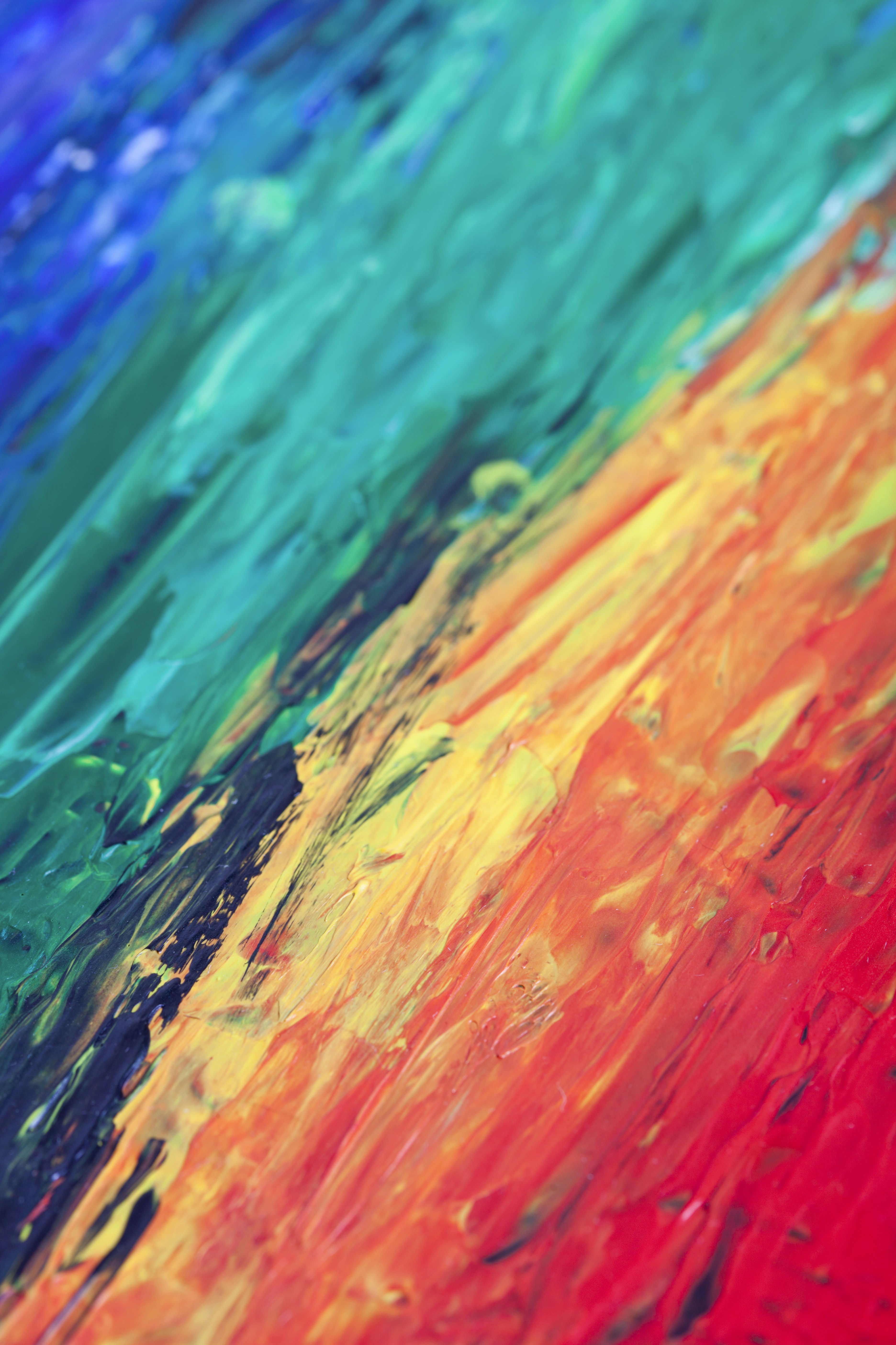 A close up of an abstract painting with colors photo – Free Colorful ...