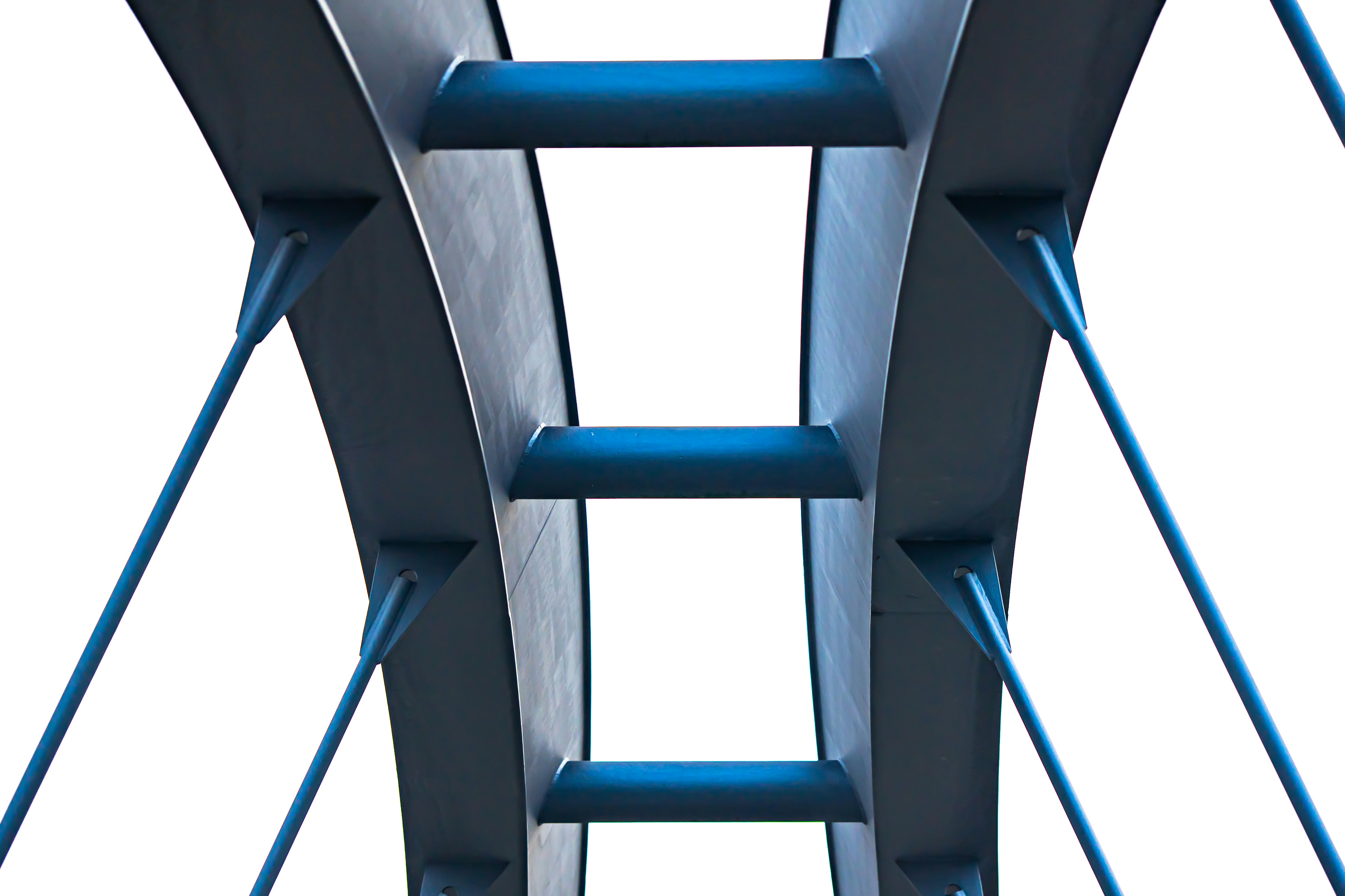 Metal construction of a pedestrian bridge in Berlin, Prenzlauer Berg.