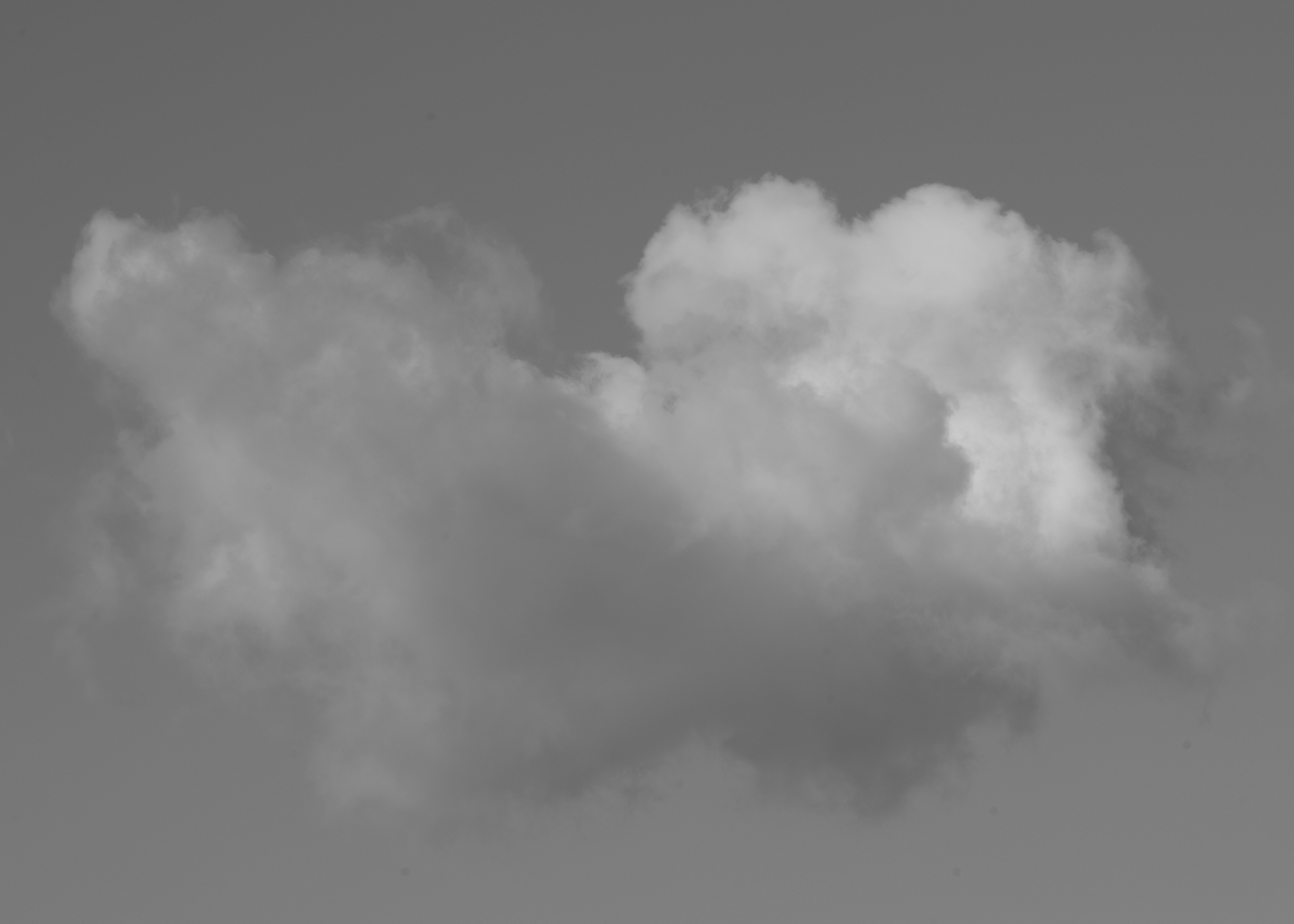 Monochrome Solitude: A lone cumulus on a tranquil grey canvas