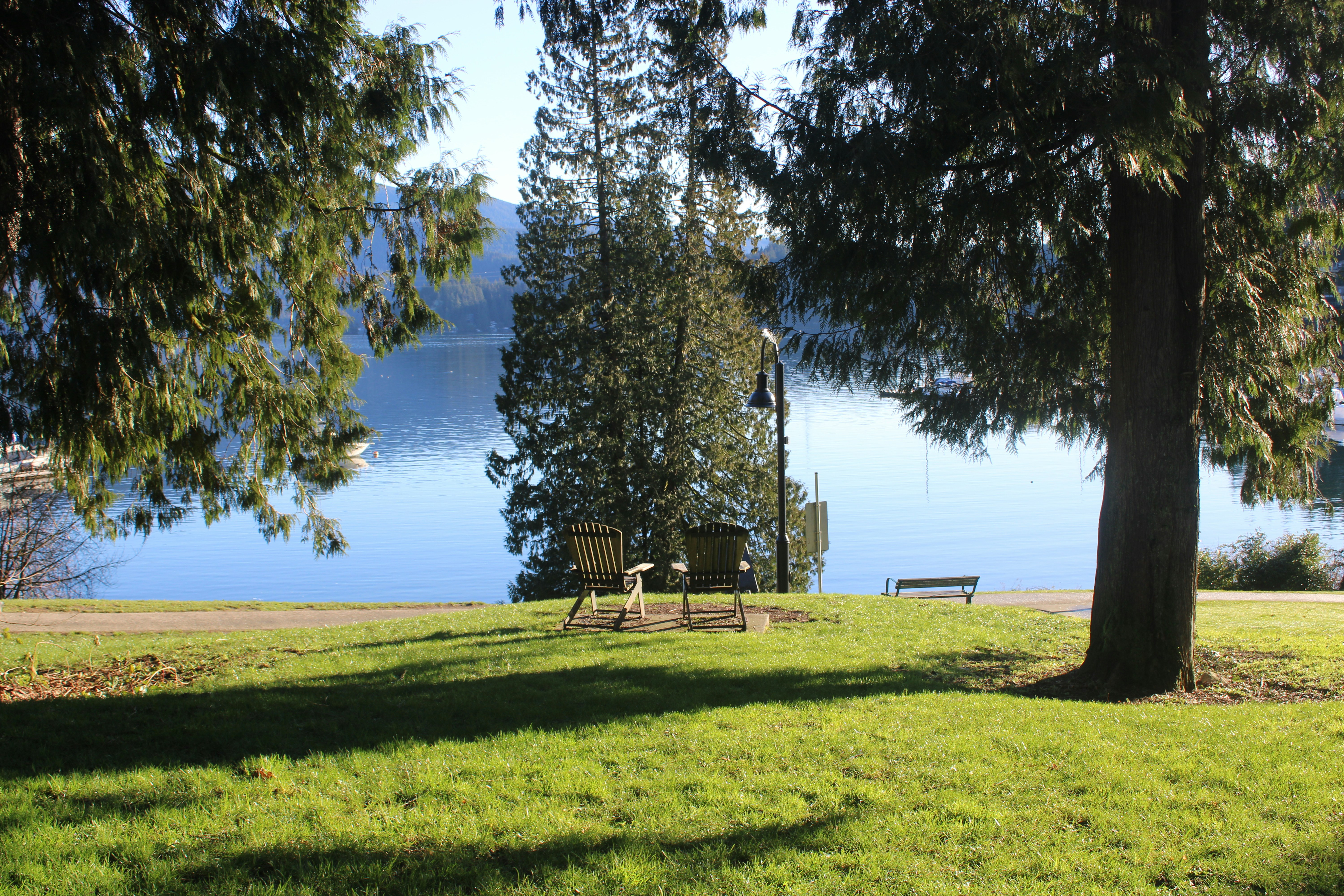 Two Chairs, One Lake: Afternoon Solace by the Quiet Shore
