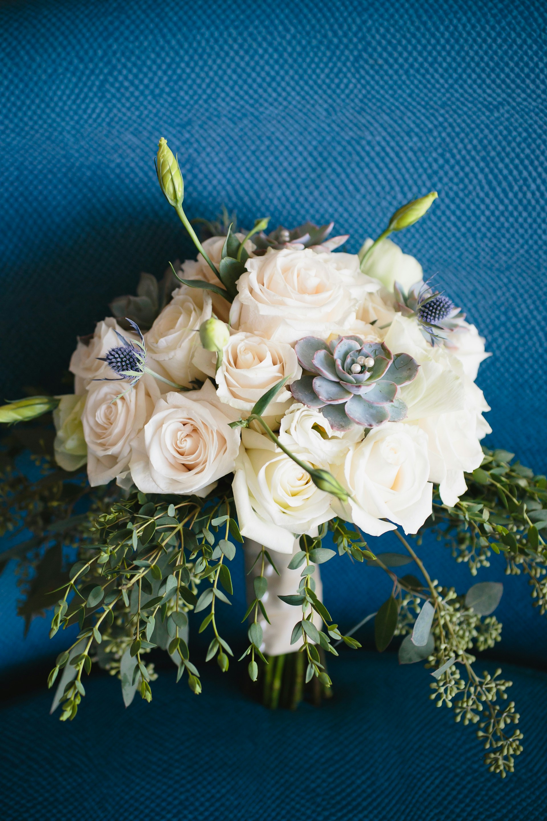 A bridal bouquet of white roses and greenery photo – Free Flowers Image ...