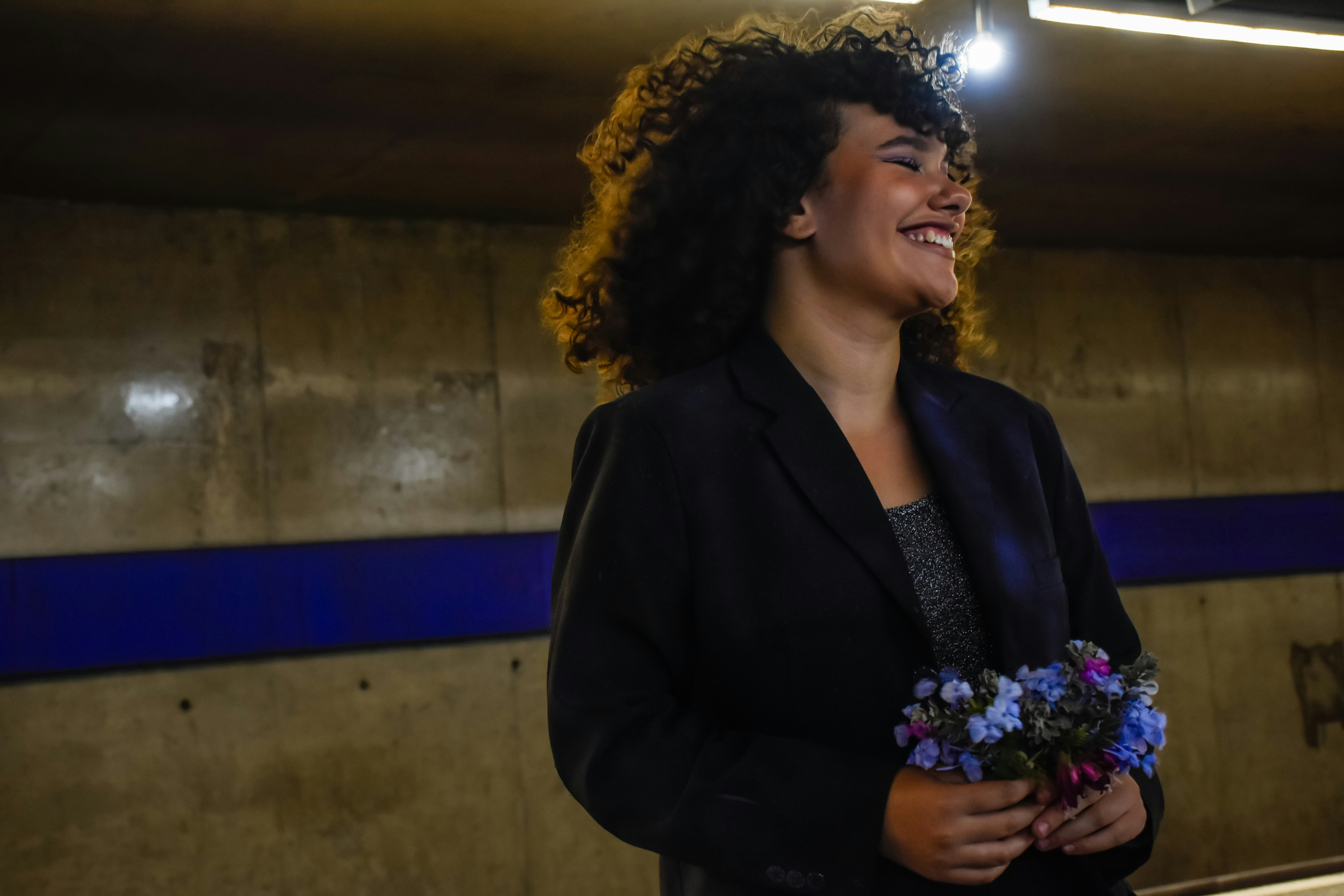 Floral Laughter Amidst Urban Grit