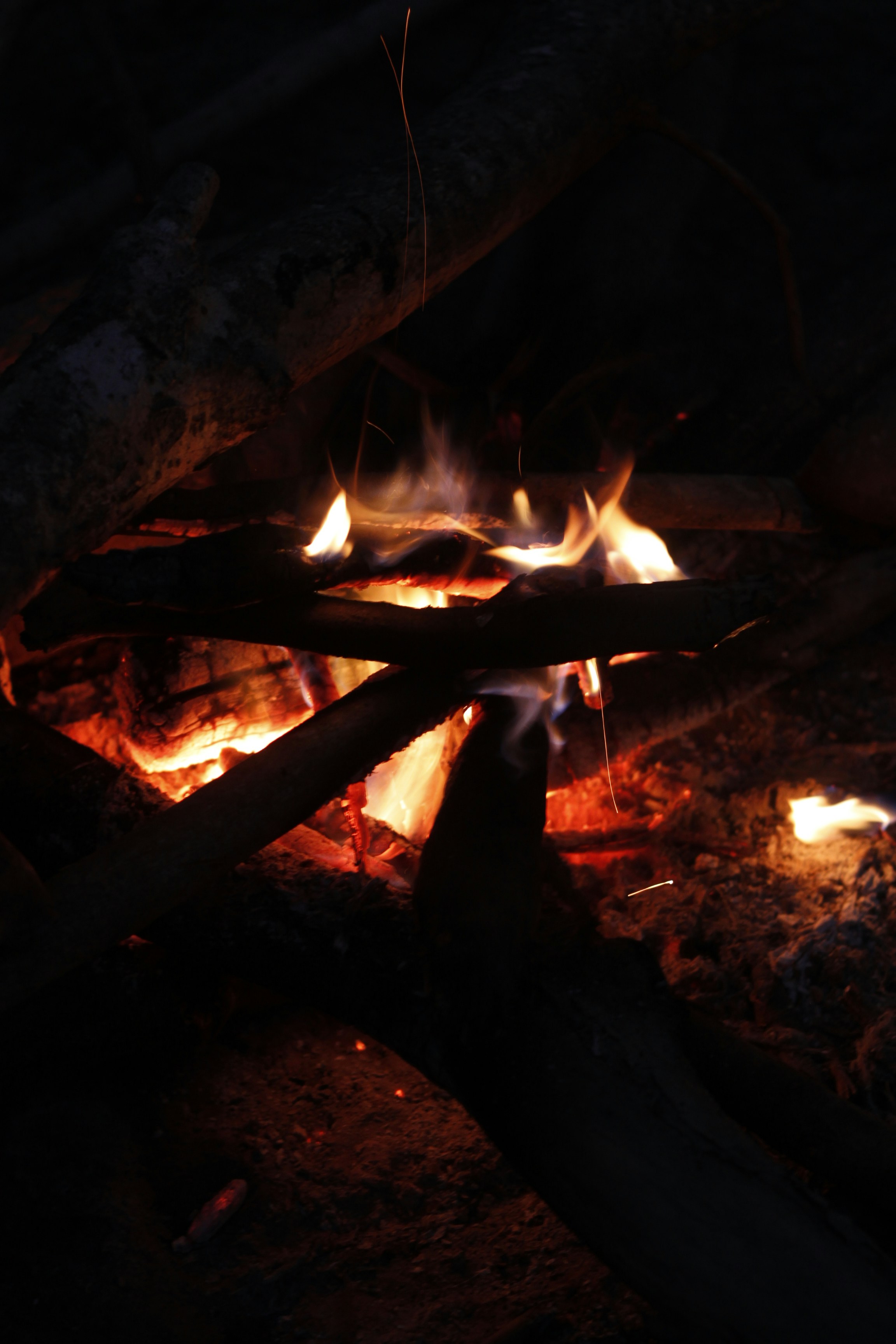 A campfire is lit up in the dark photo – Free Fire Image on Unsplash