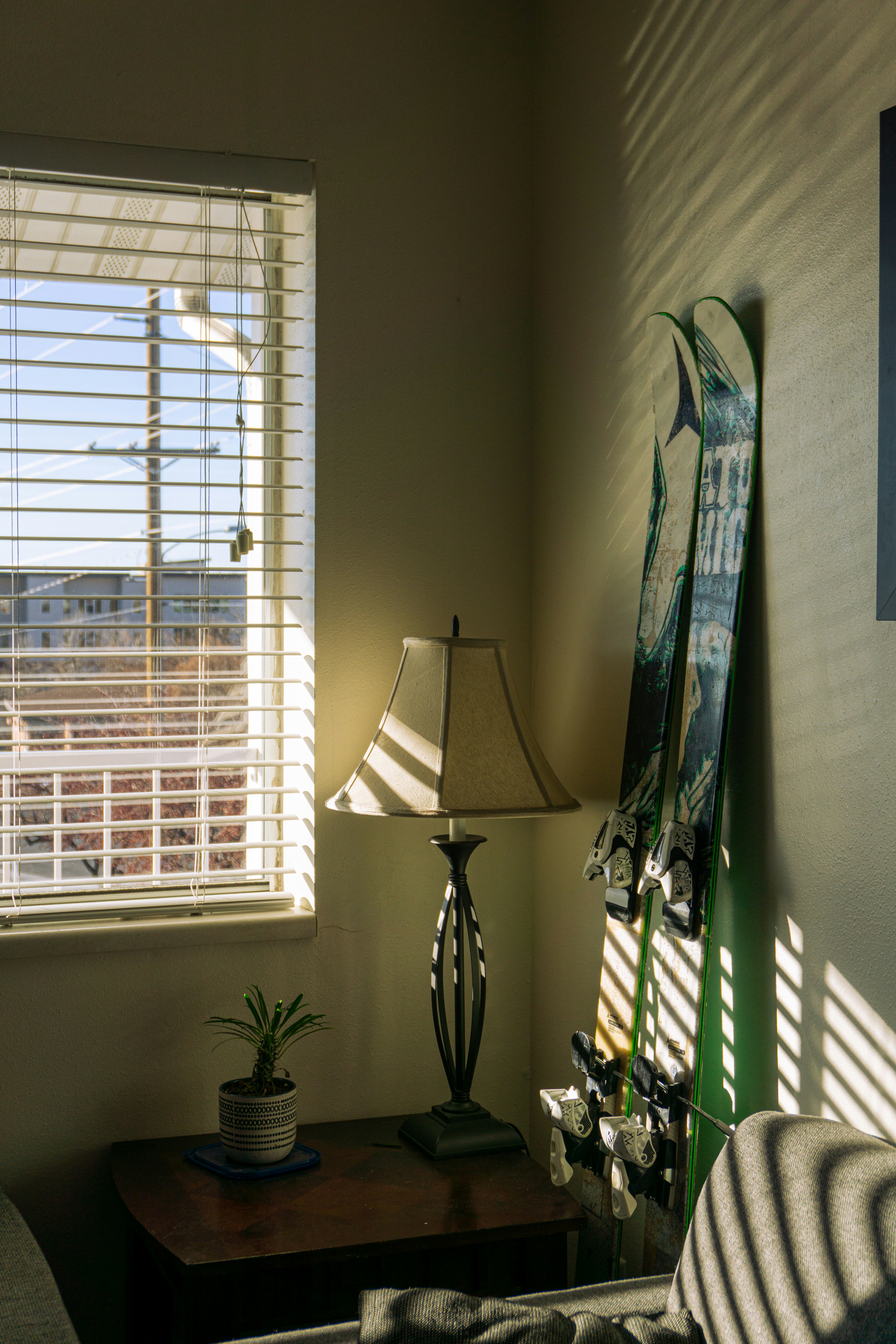 Sunlit Corner with Snow Gear