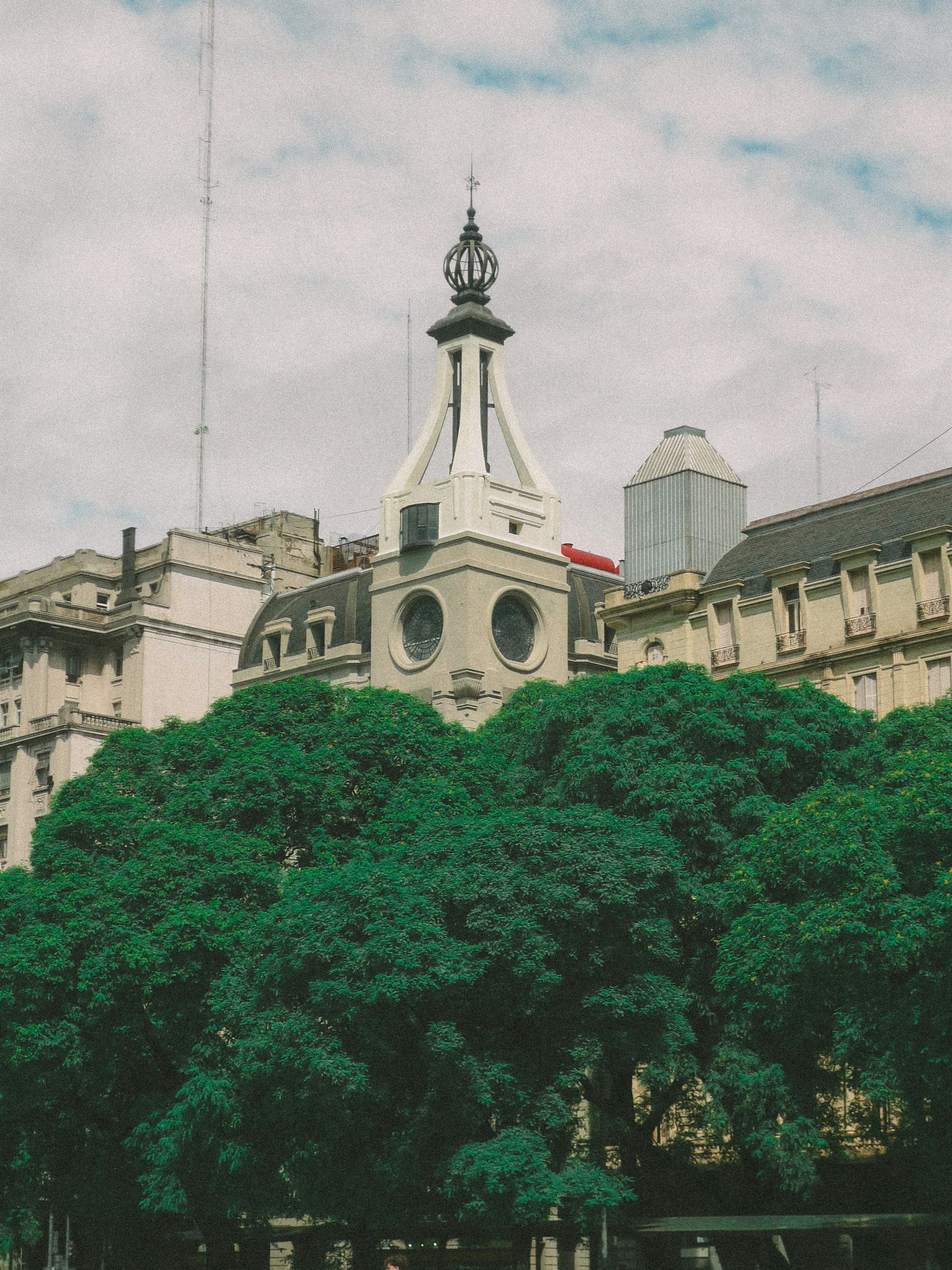 Turreted Crown Rising Over a Verdant Cityscape