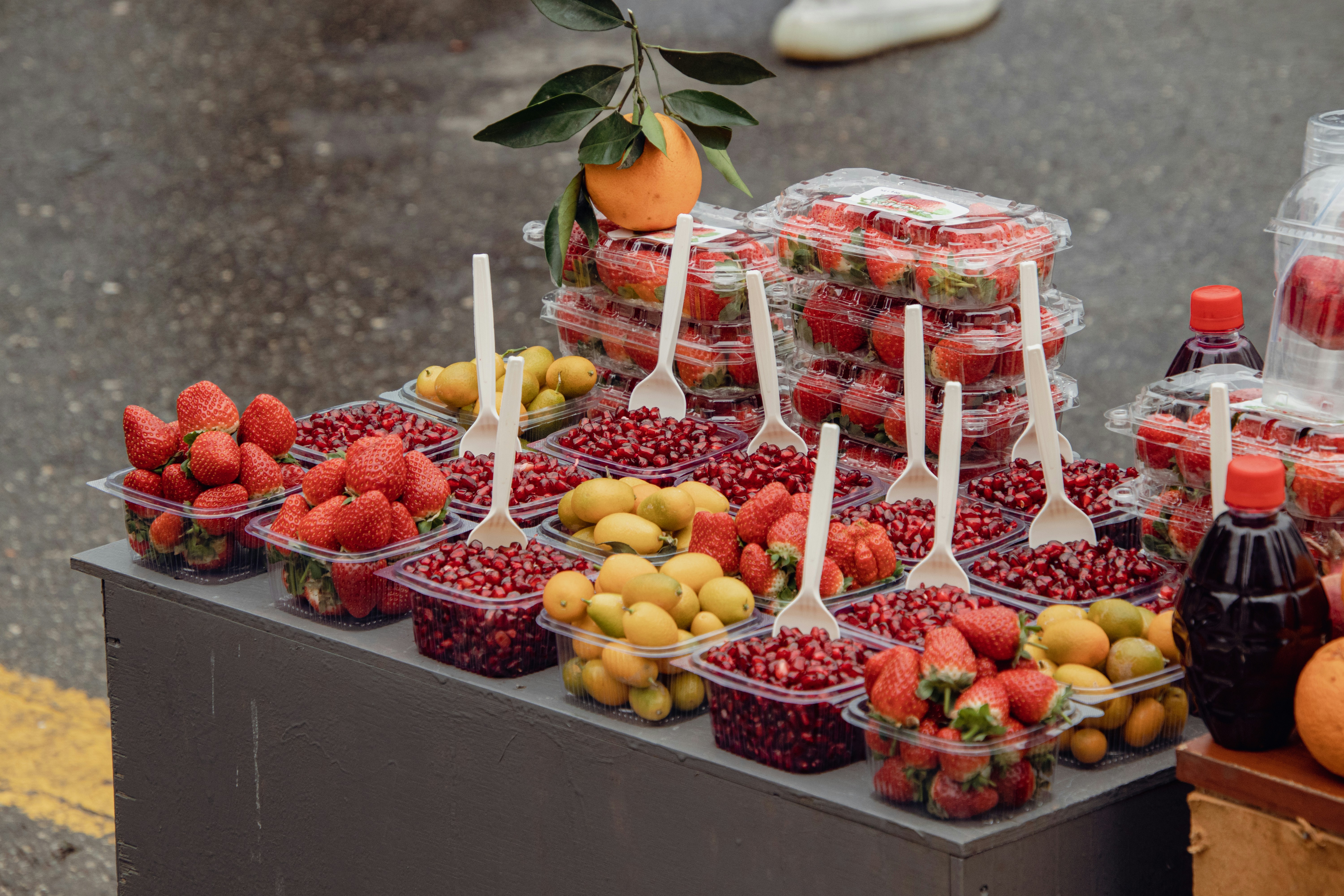 A table topped with lots of fruit and drinks photo – Free Food Image on ...