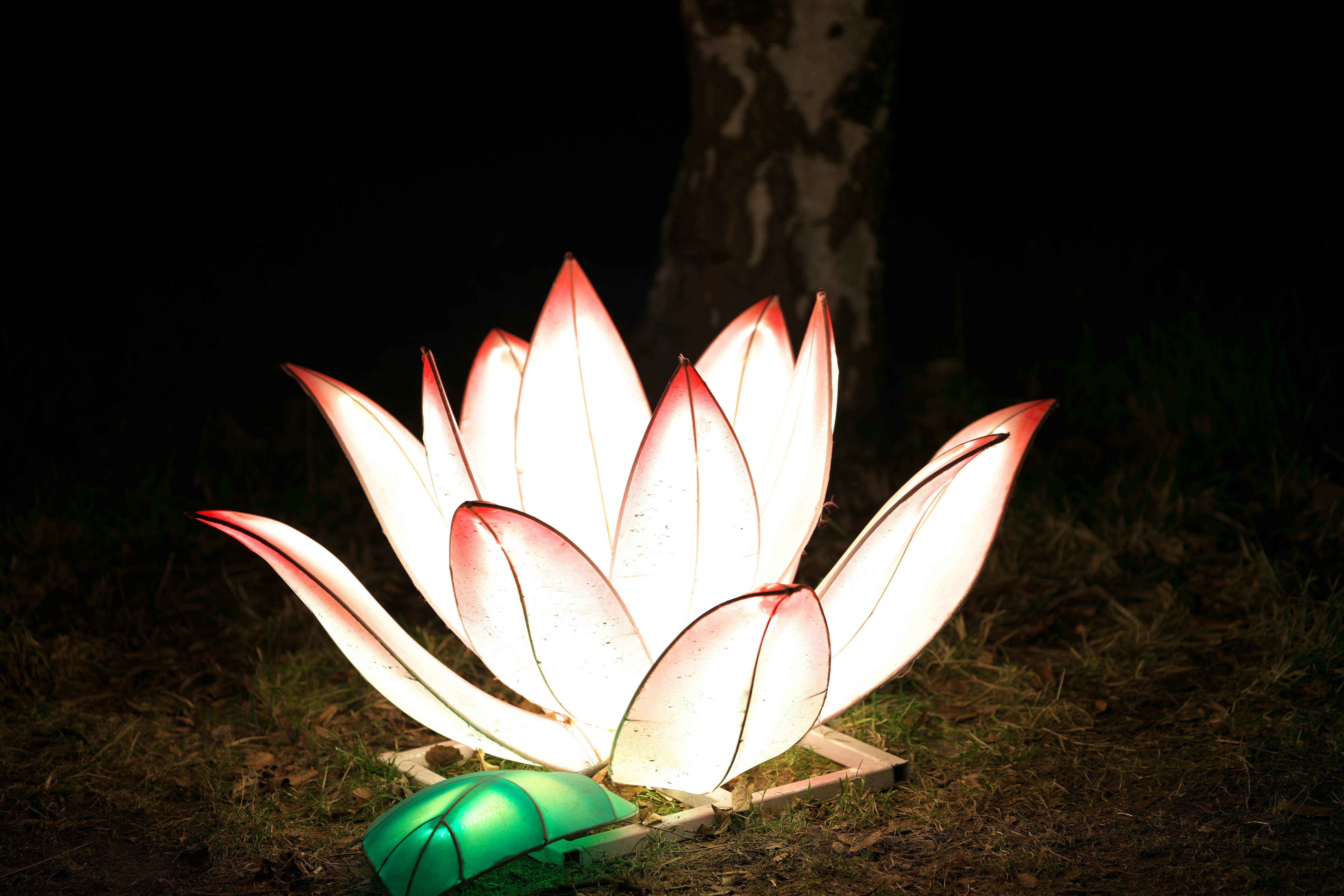 Luminous Lotus: Night-Glow Garden Sculpture