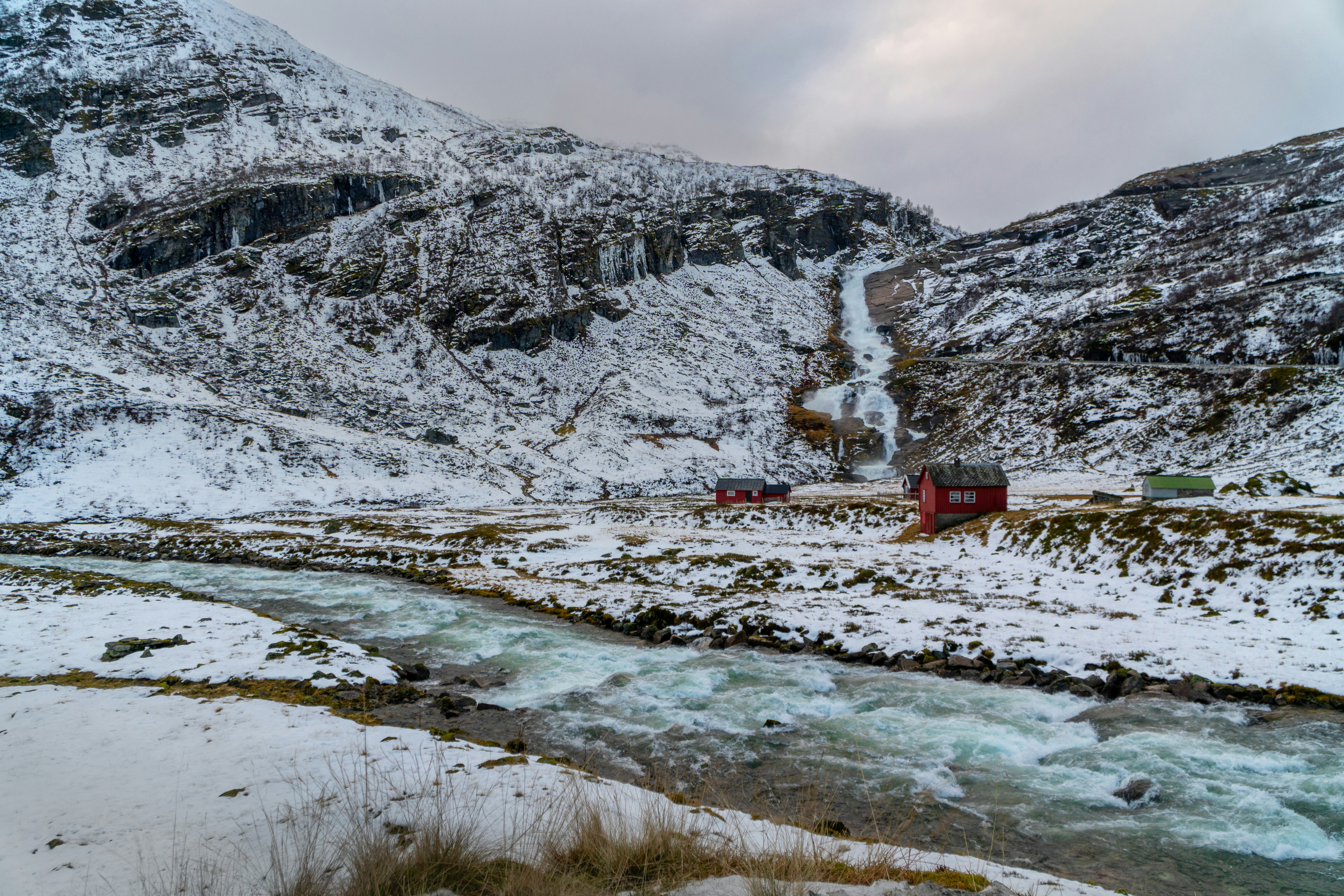 Whispers of Winter: Cabins by the Cascade