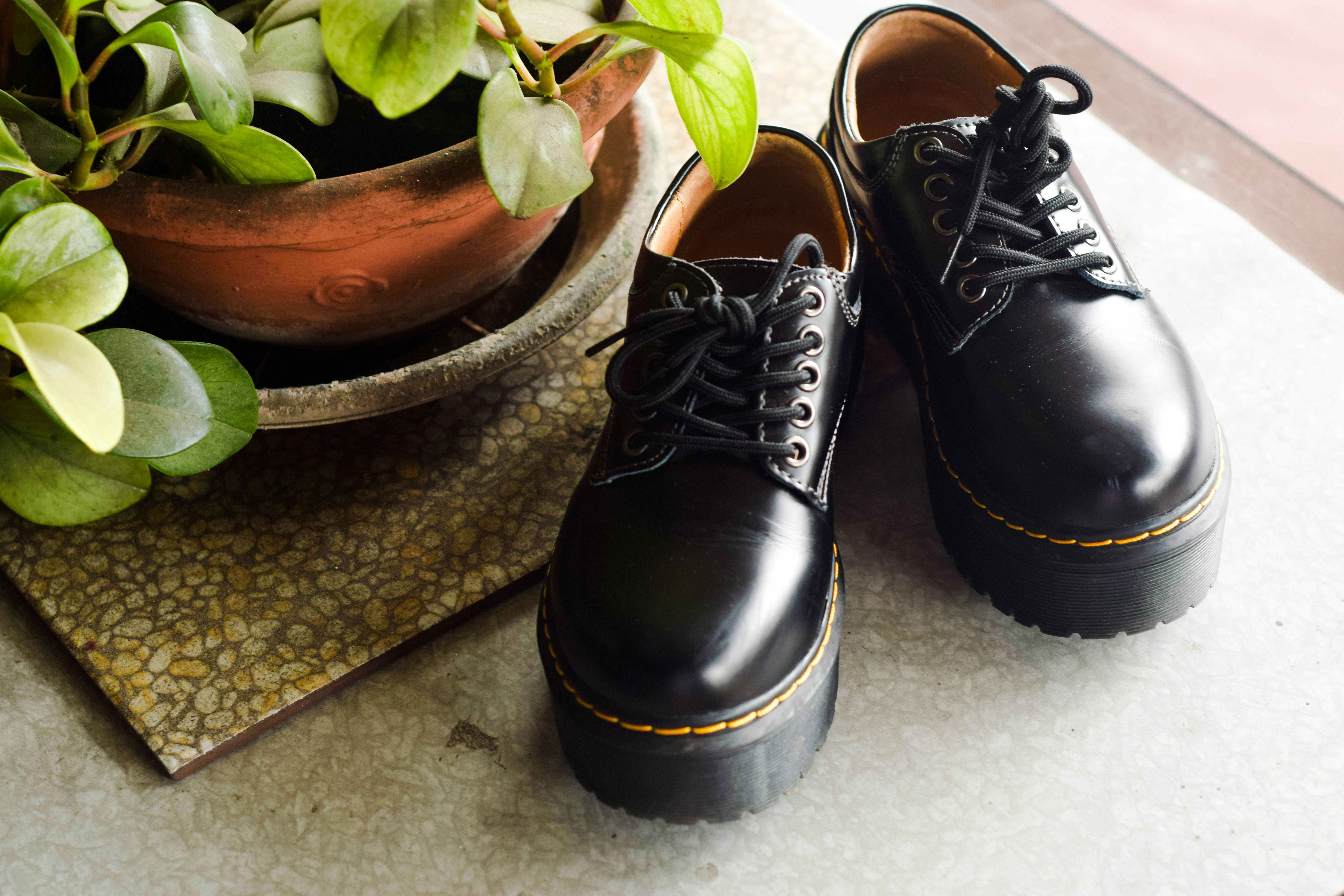 Contrasting Elements: Leather and Leaves