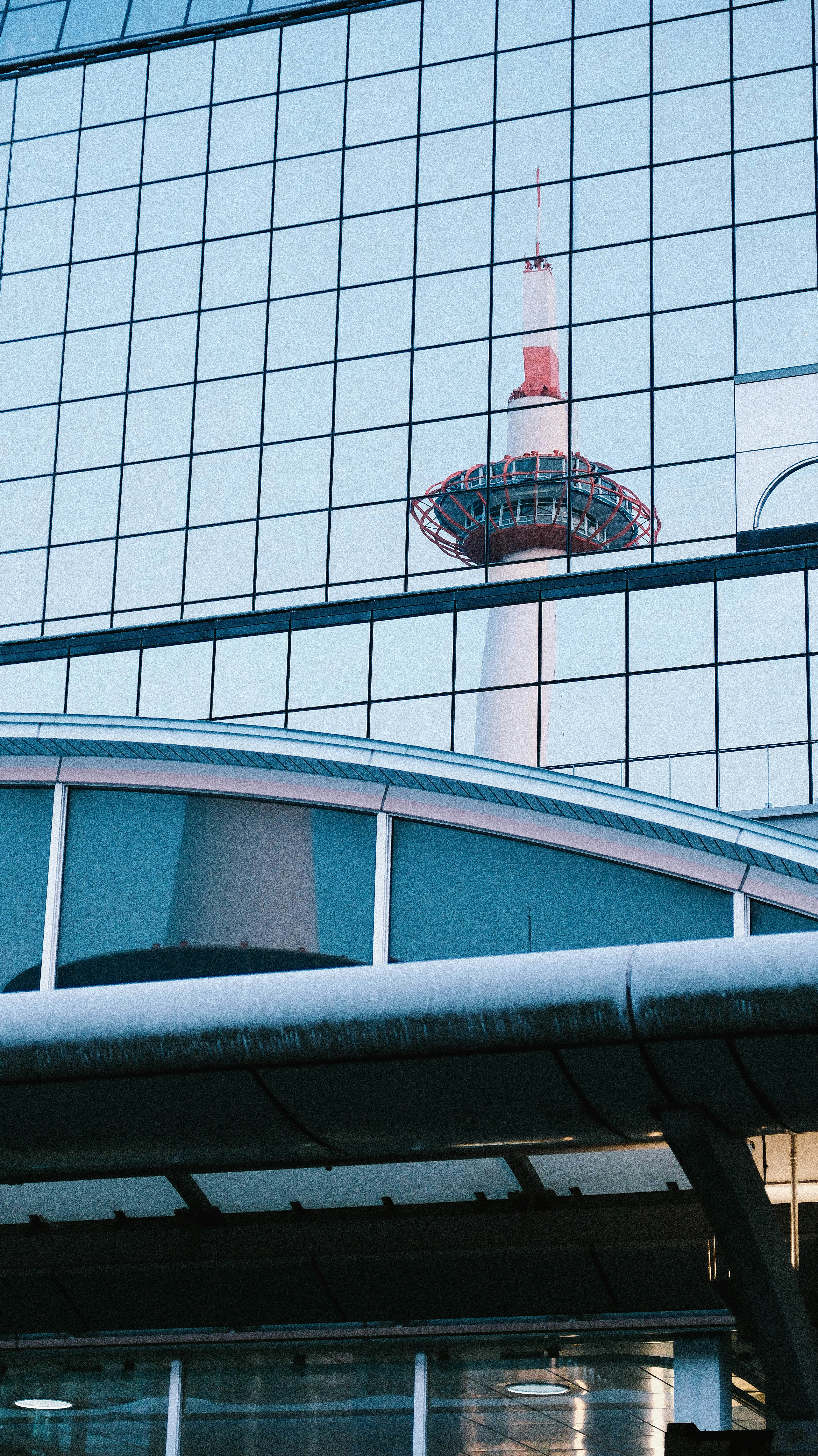 Glassed Facade and Tower Reflections