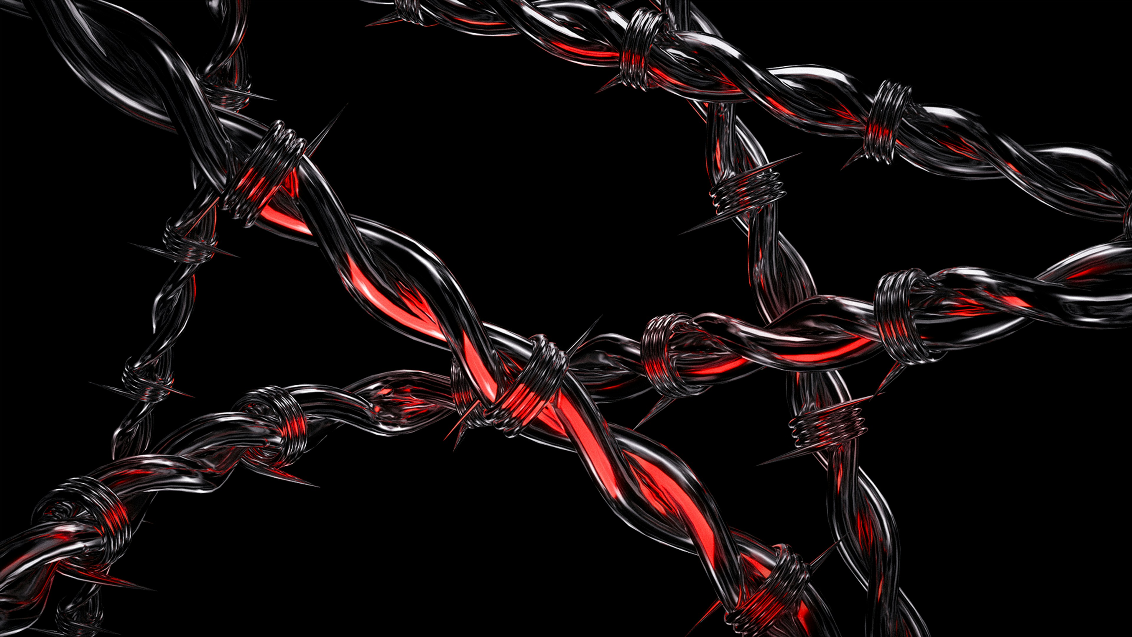 A bunch of barbed wire on a black background photo – Free Render Image ...