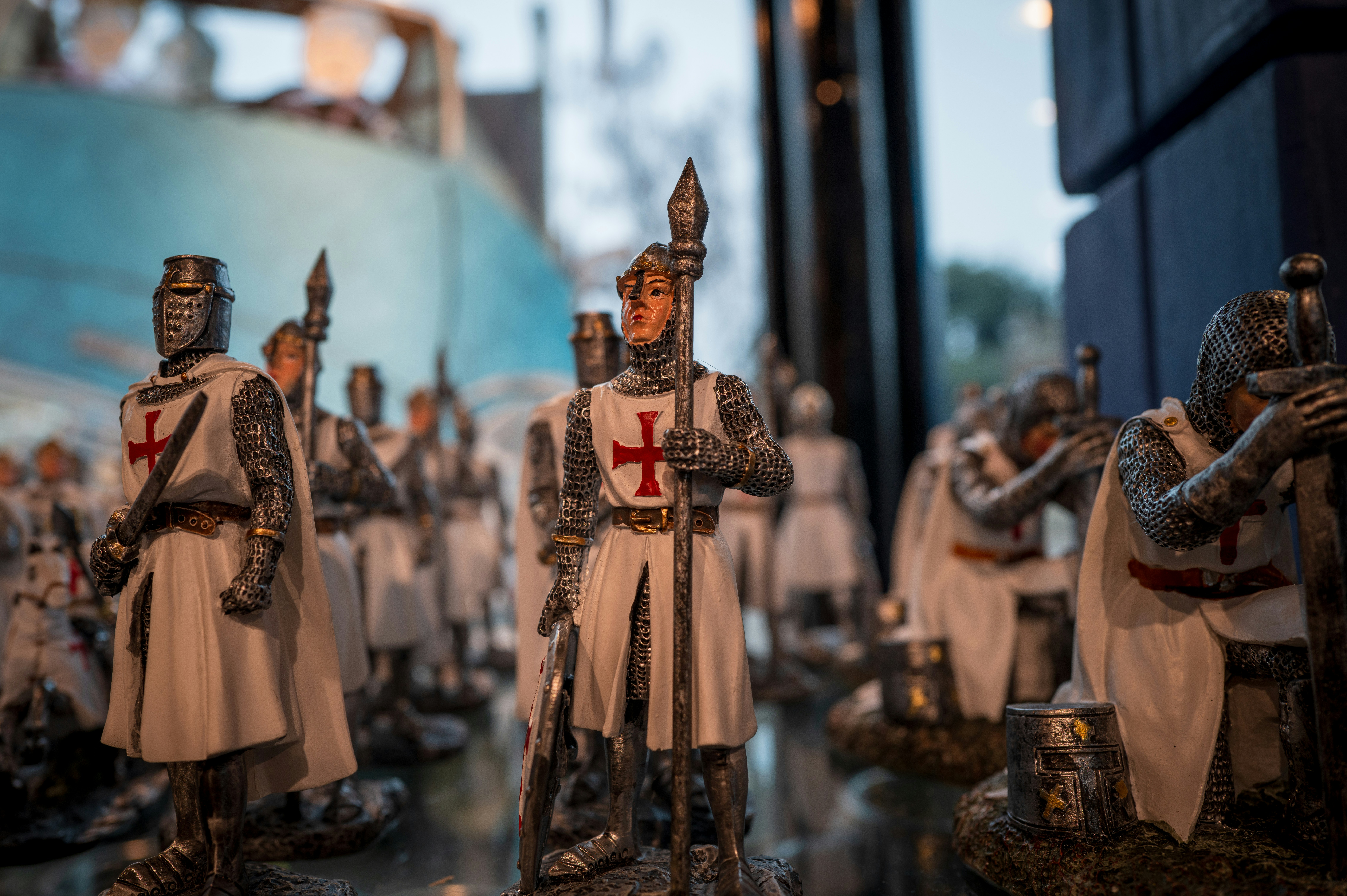 Ironclad Figures in a Glass Diorama
