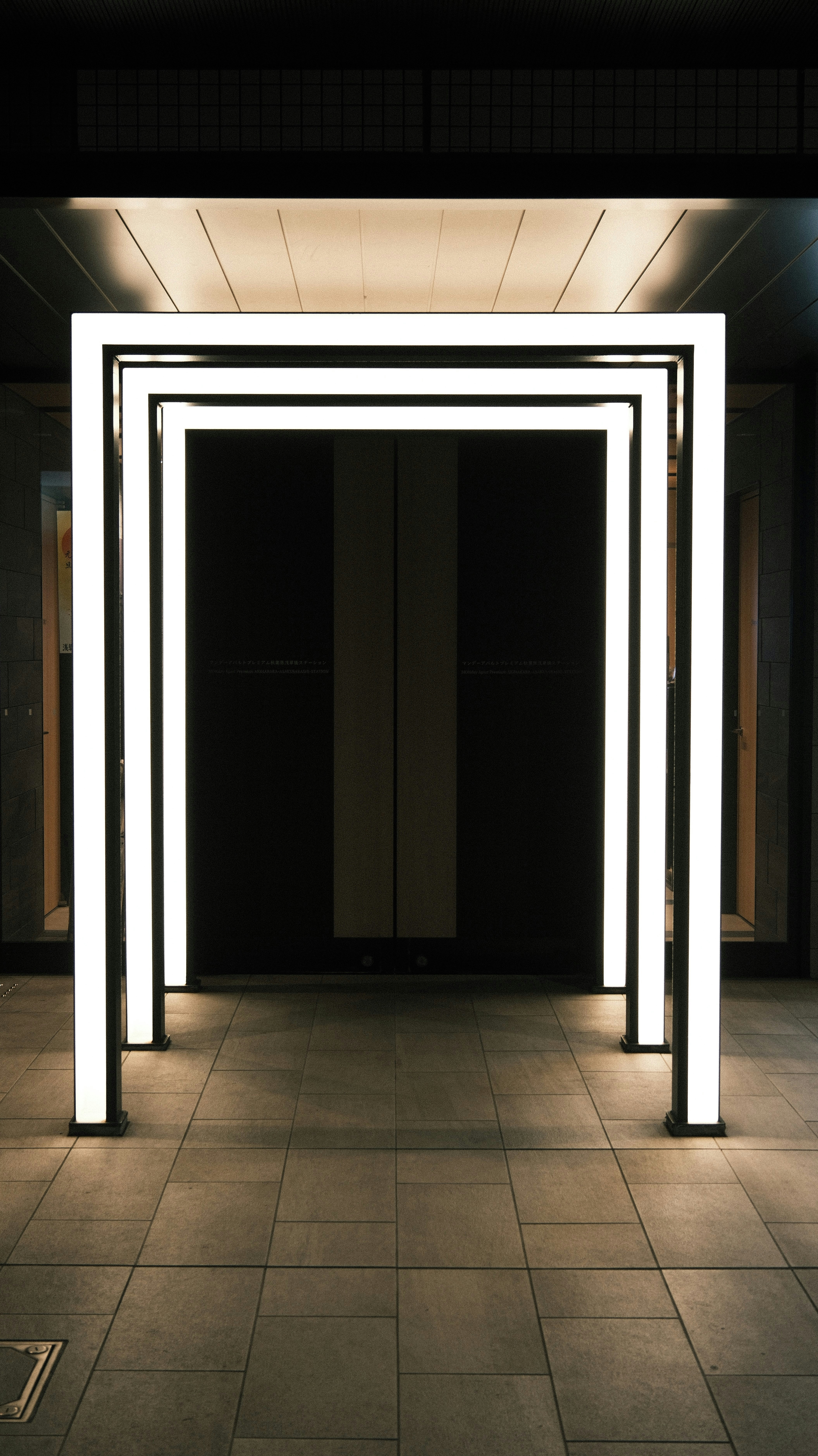 Neon Archway Through a Framed Threshold