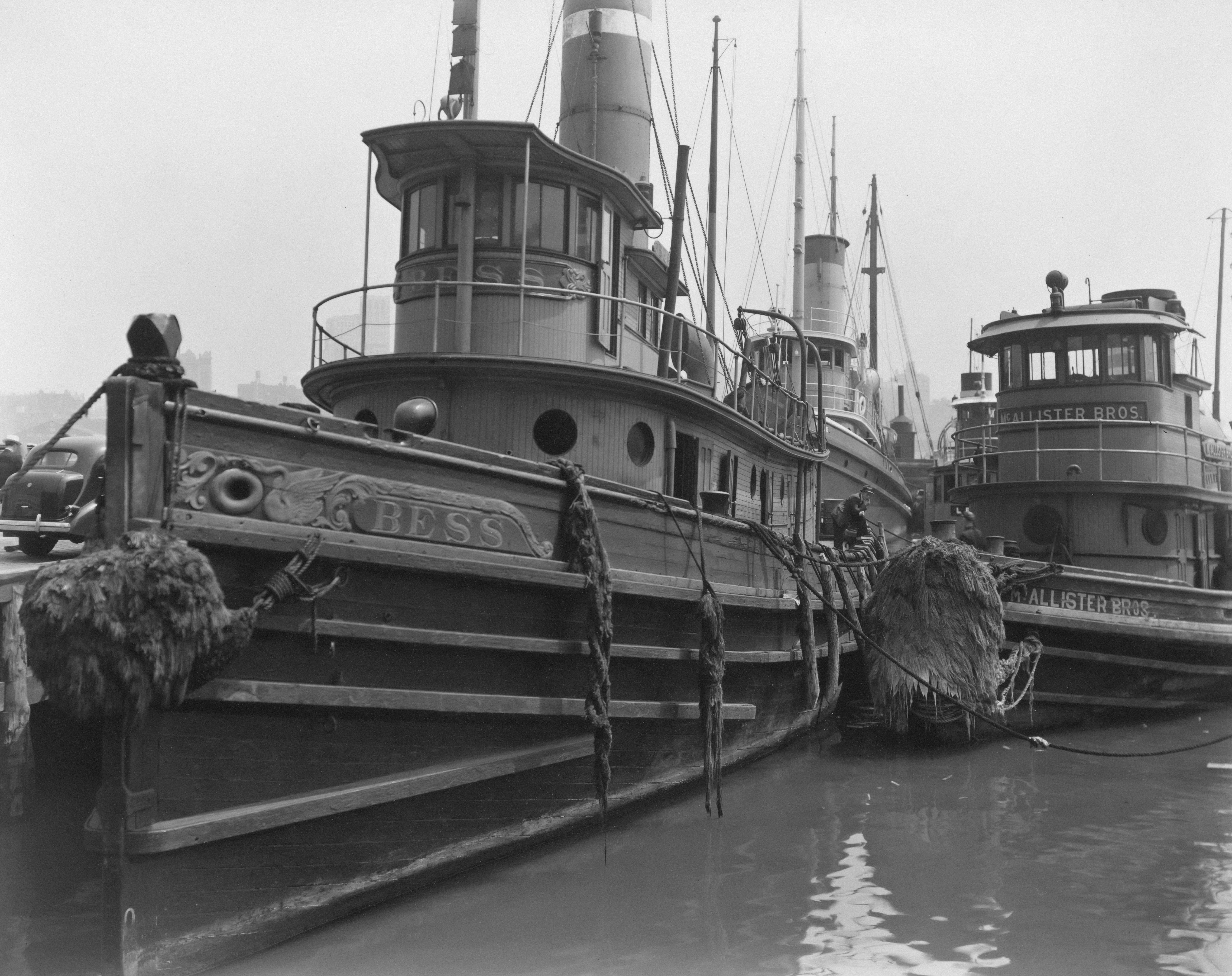 Harbor Doldrums: Tugs Resting Under Overcast Skies