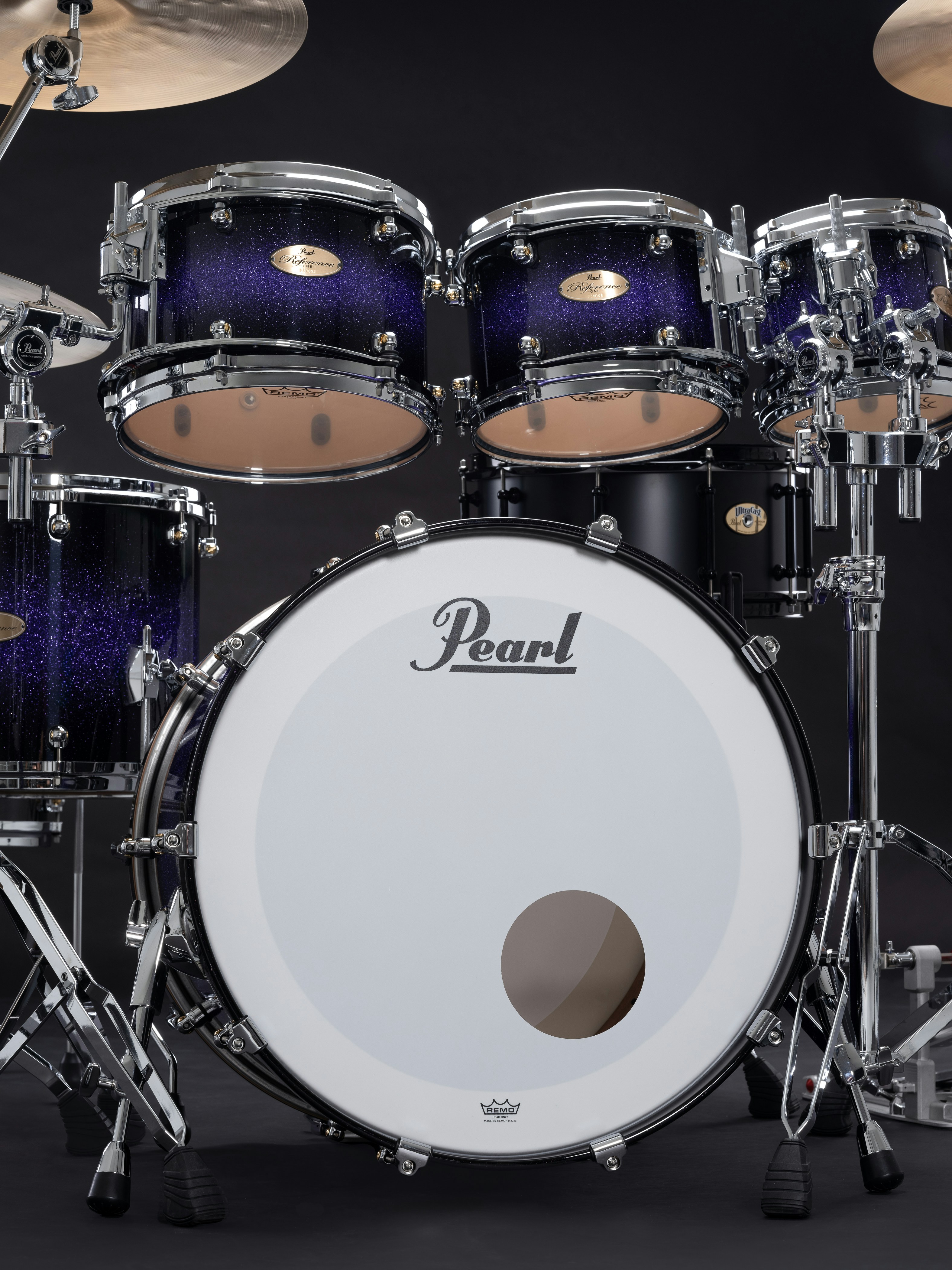 A blue drum set with a black background photo – Free Drums Image on ...