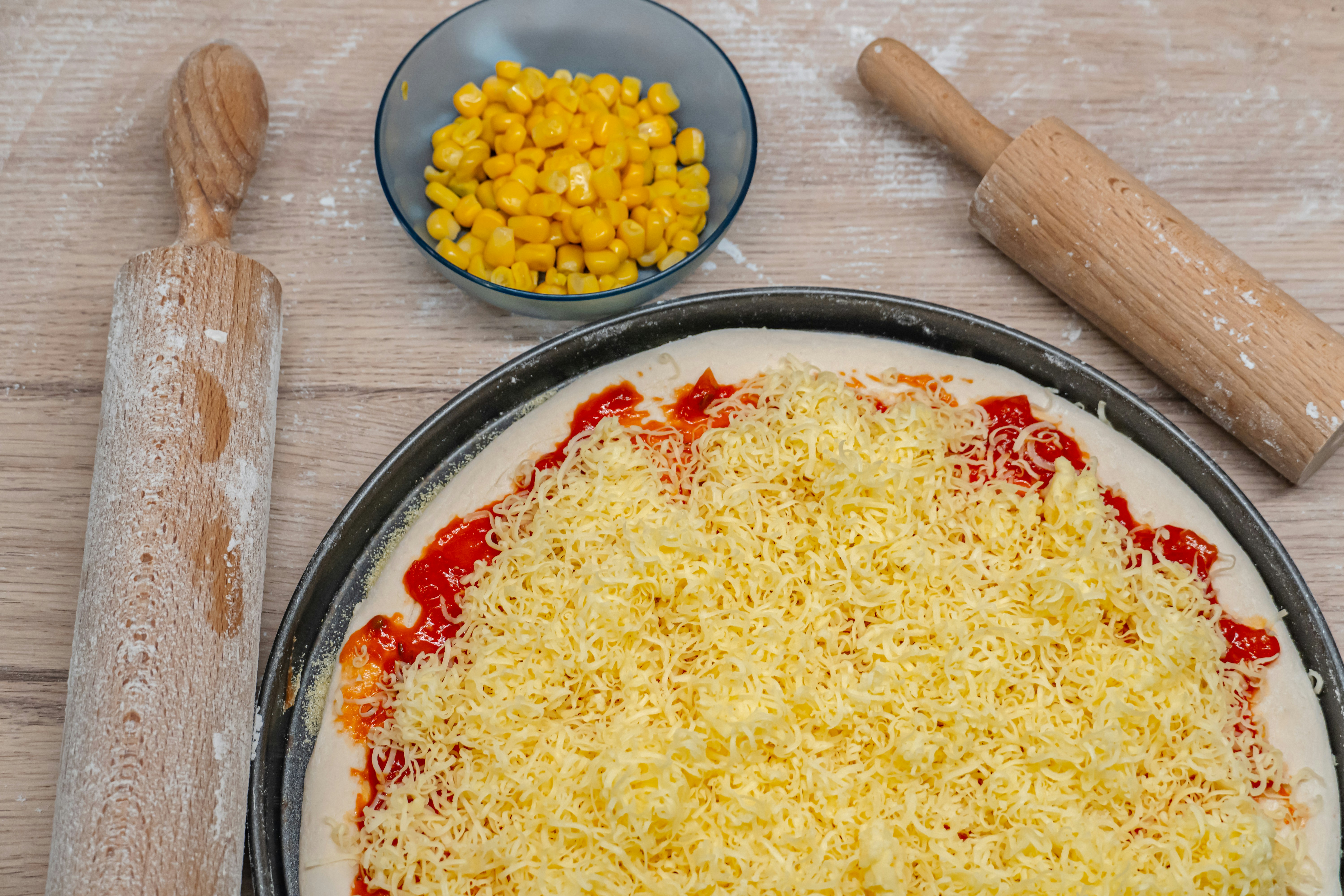 Artisan Pizza Crafting in a Cozy Kitchen