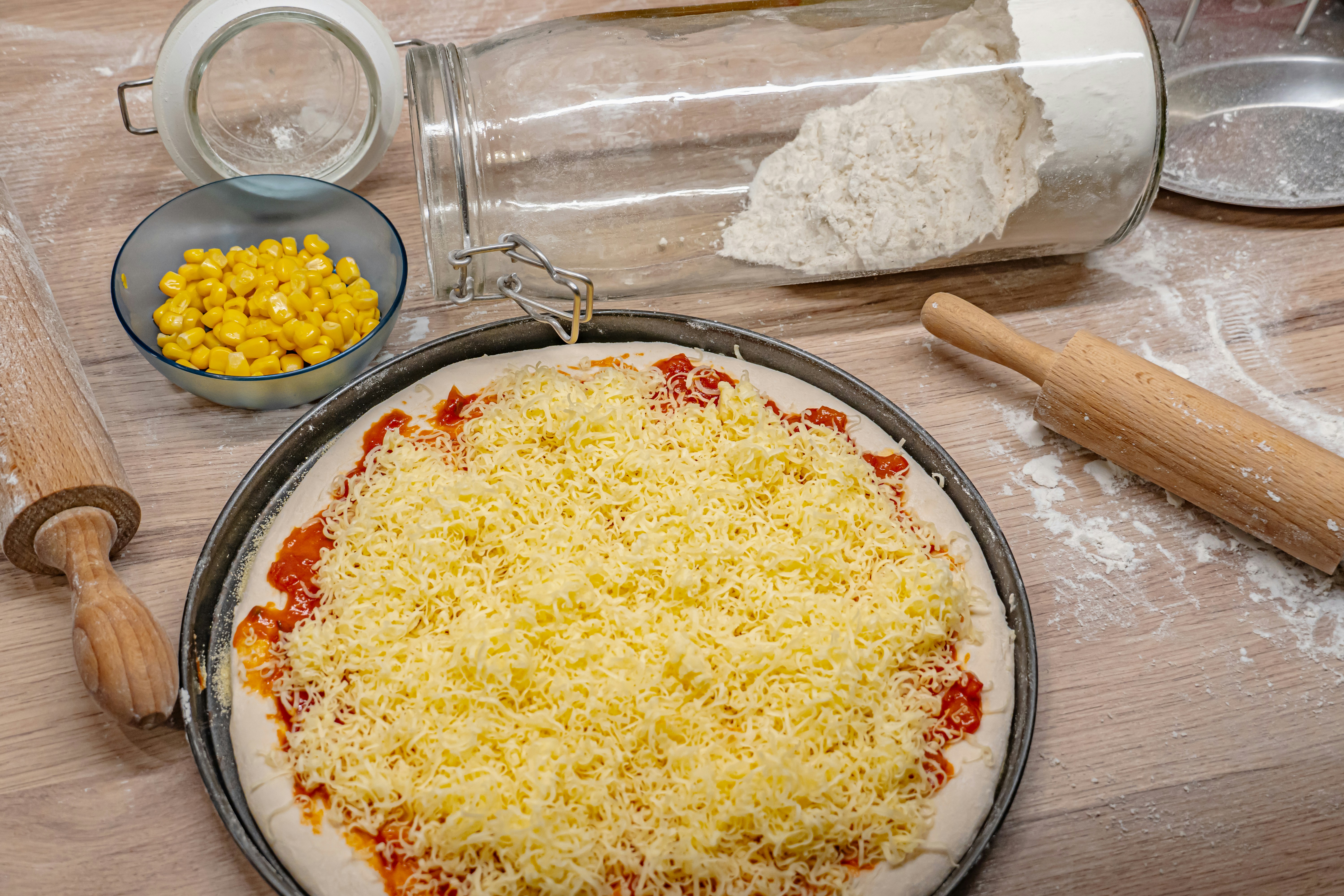 Homemade Pizza Crafting Scene