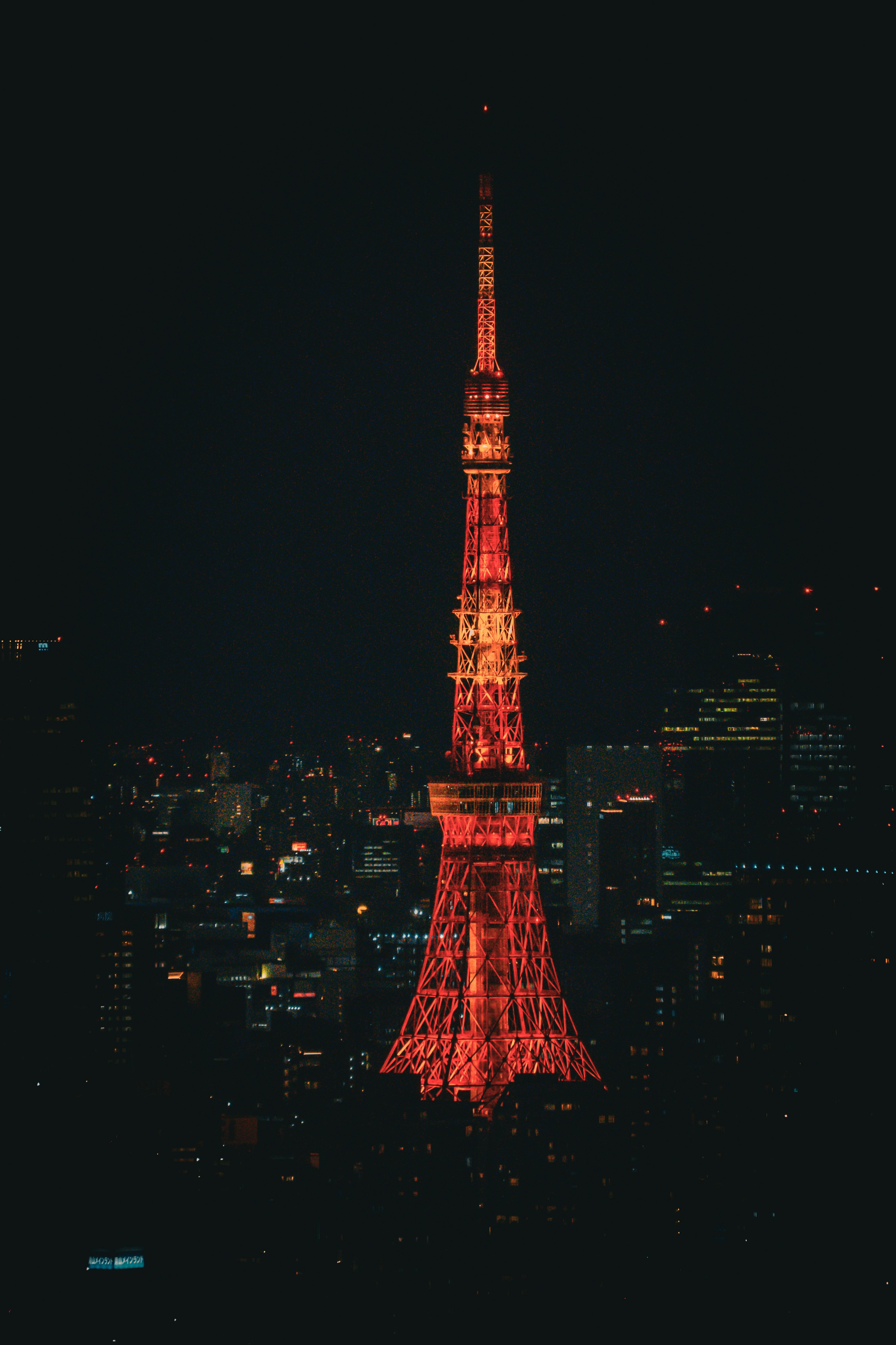 Crimson Spire Rising: Tokyo Tower Illuminates a Quiet City Night