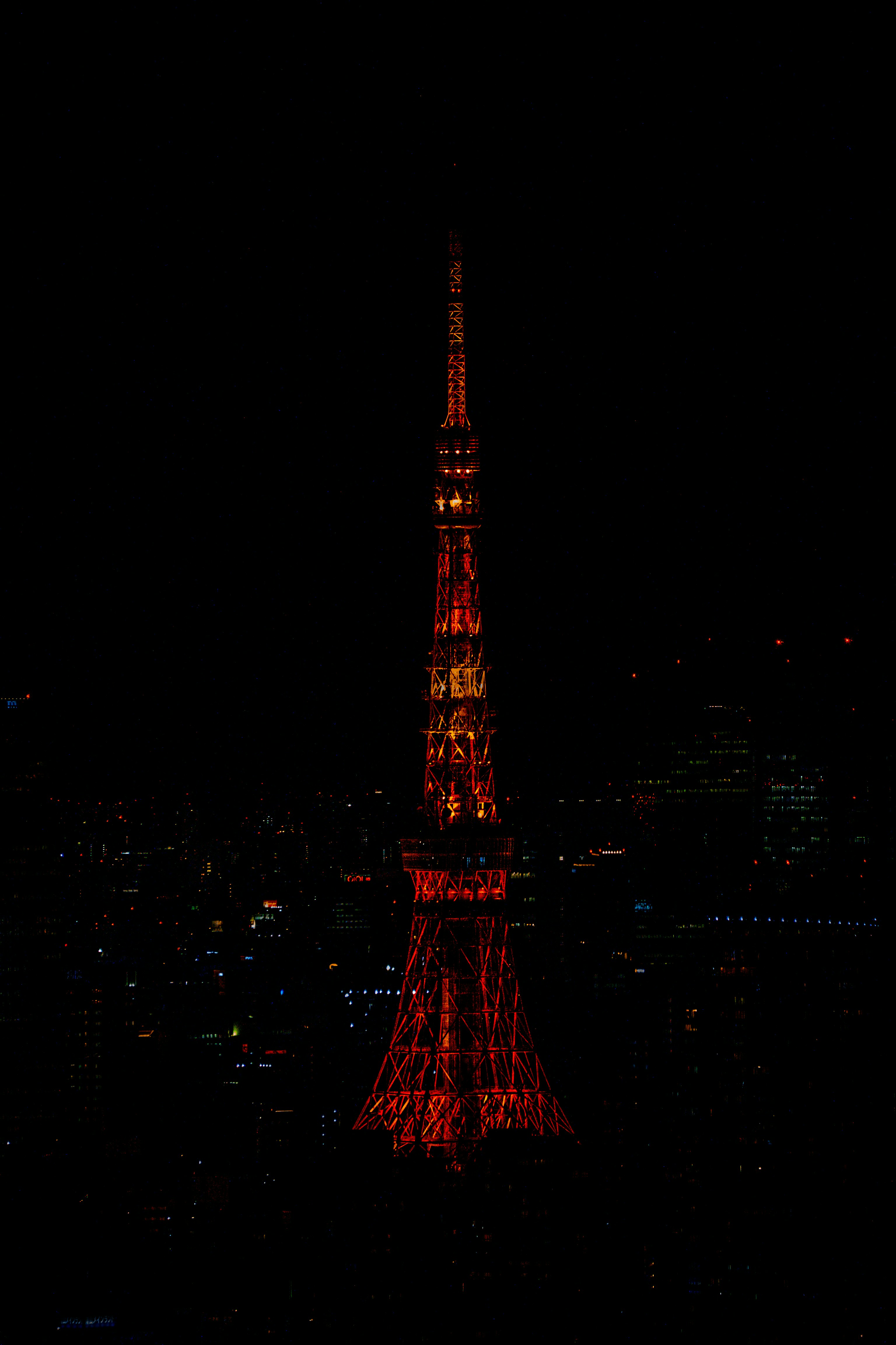 Crimson Lattice Beacon at Midnight