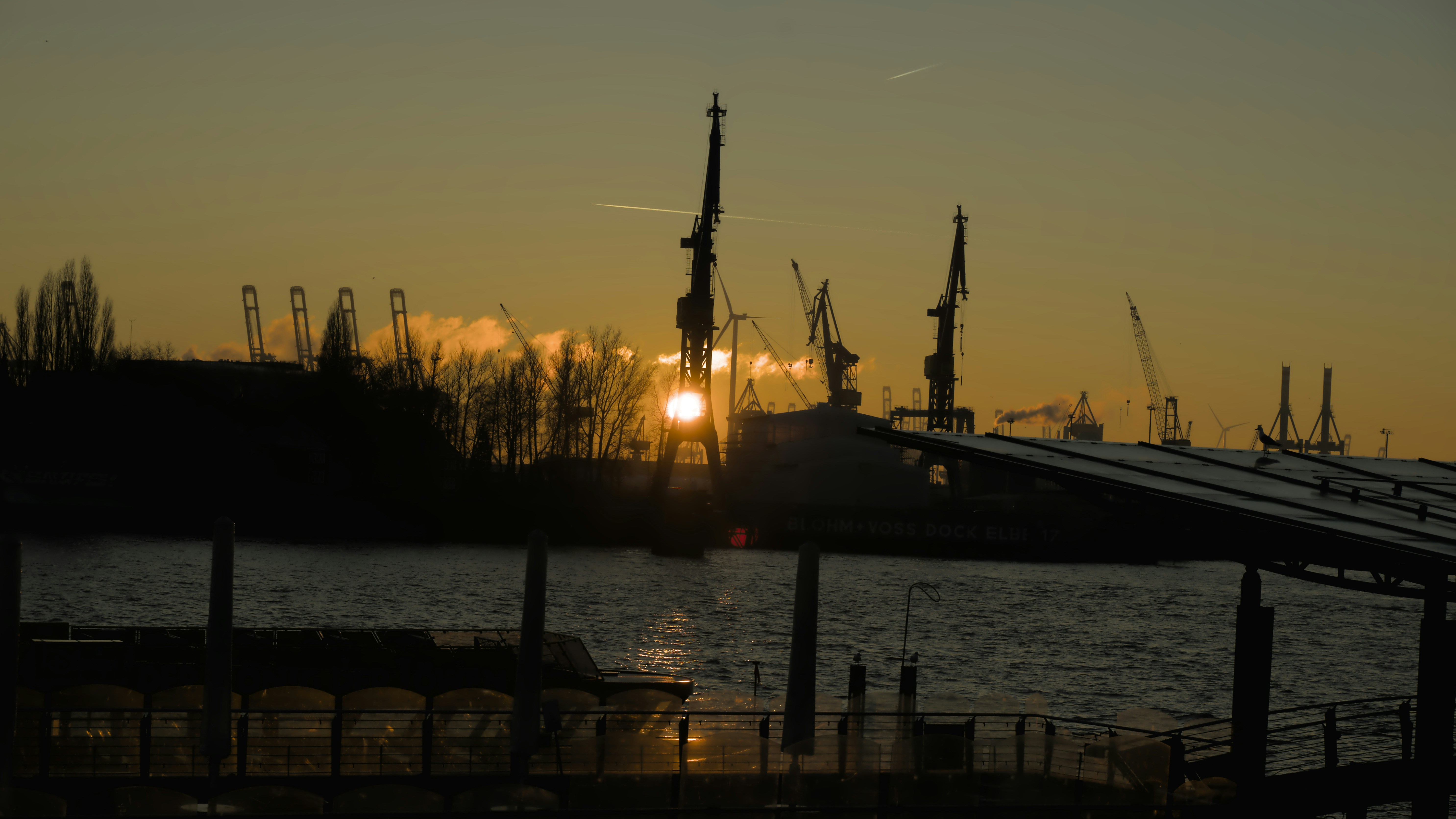 Golden Docks at Dusk