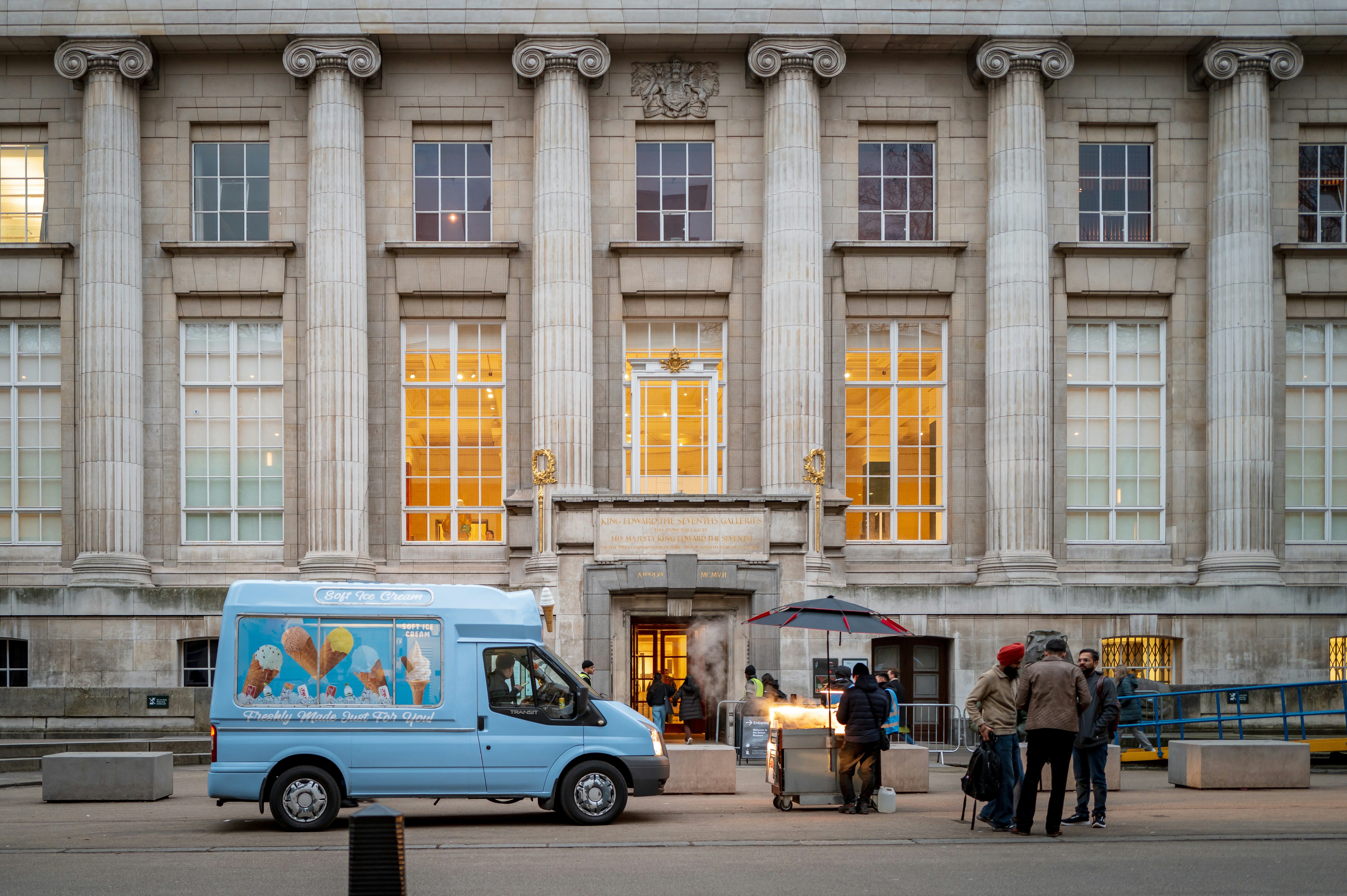 Ice Cream Delight Meets Classical Columns