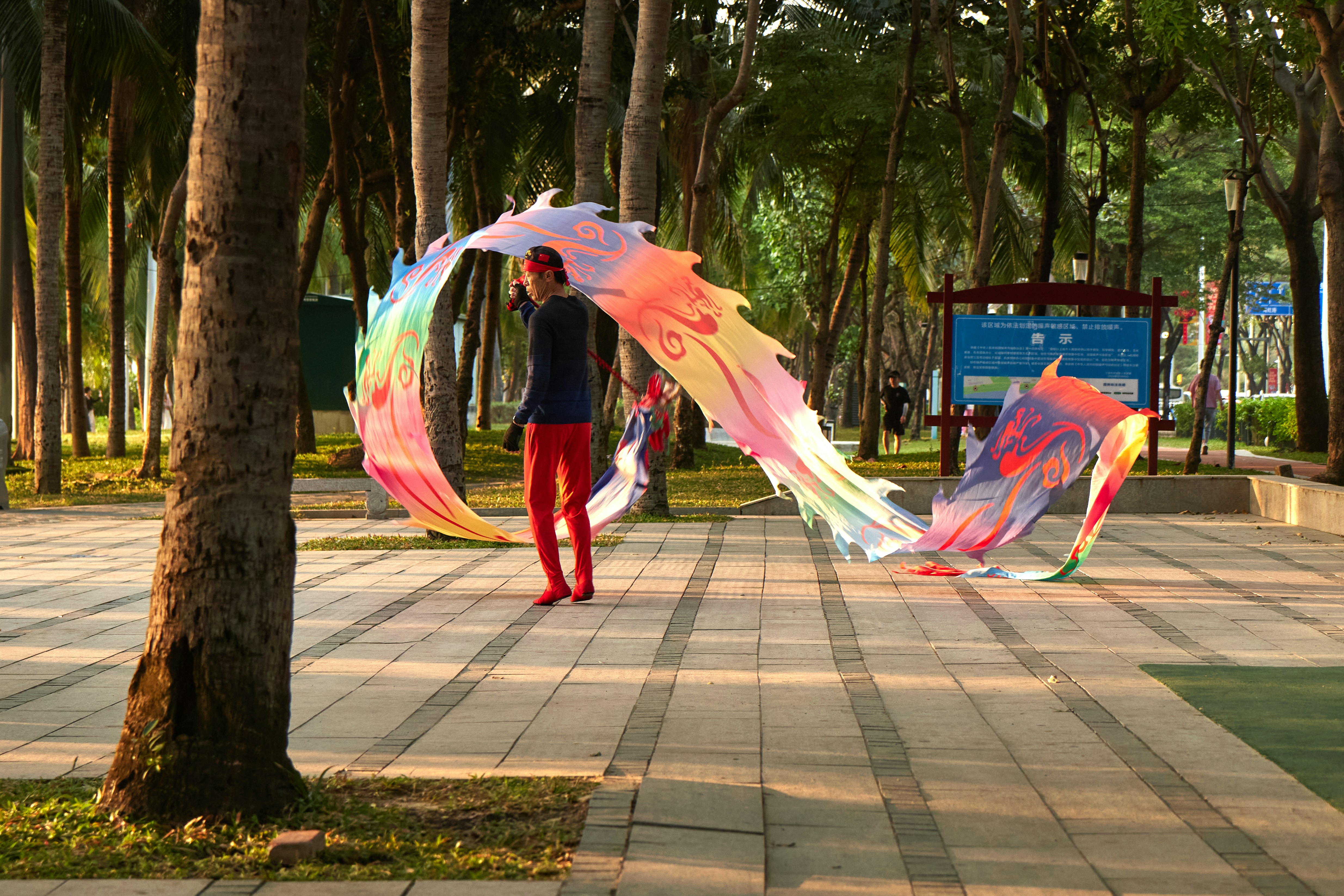 Silk Ribbon Waltz in a Sunlit Park