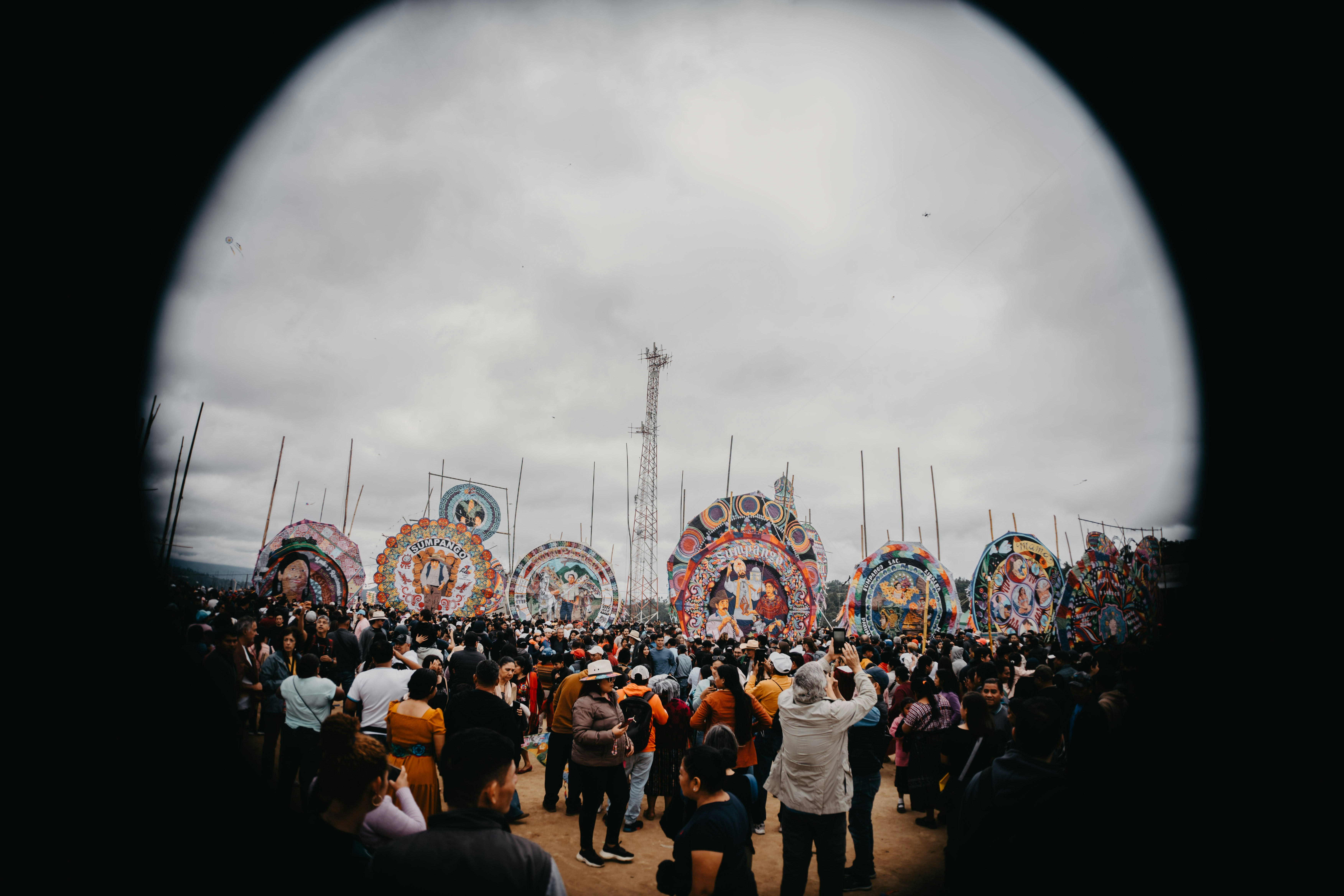 Rings of Color Over a Festival Crowd