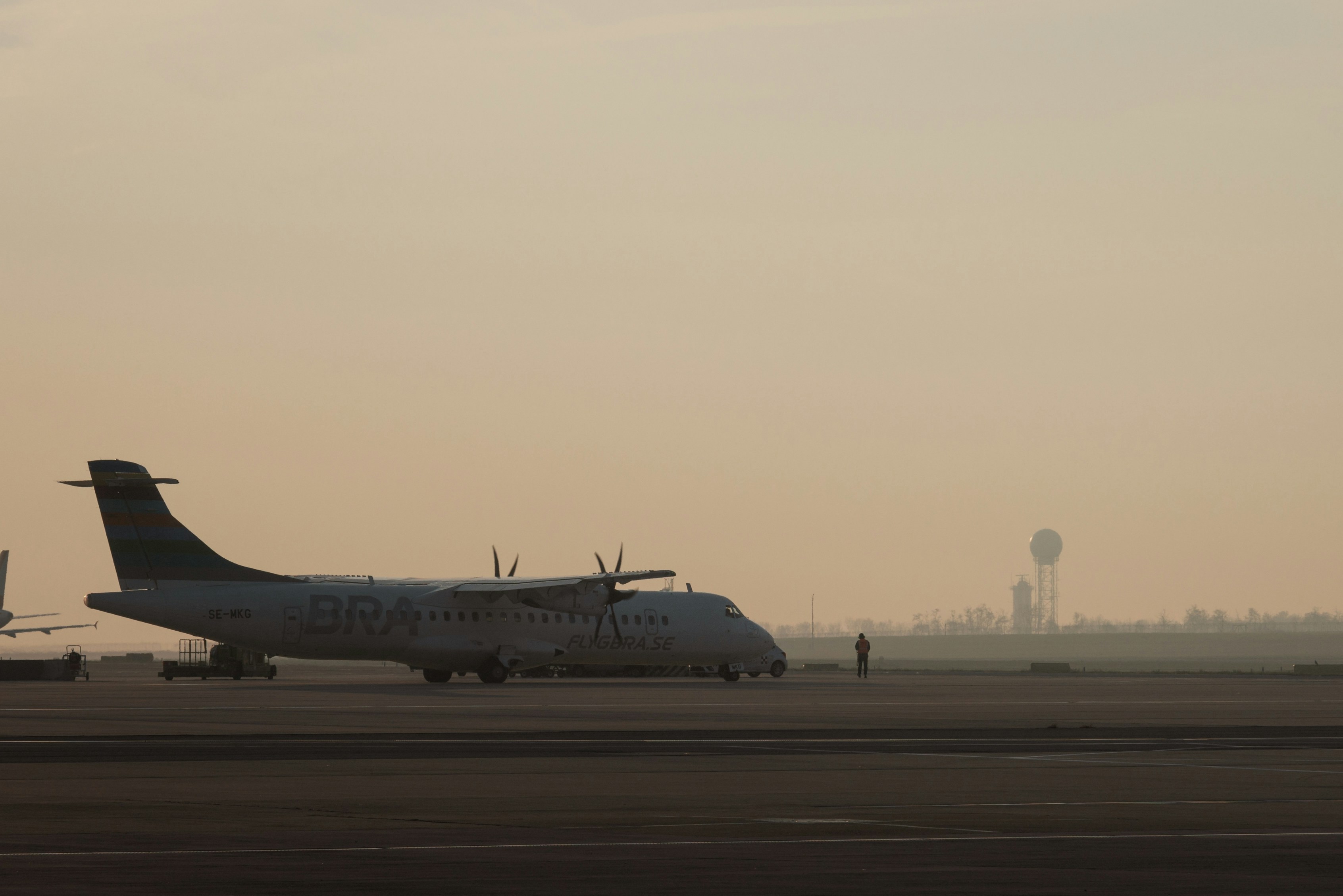 Silhouettes of Flight: Tranquil Airfield Dusk