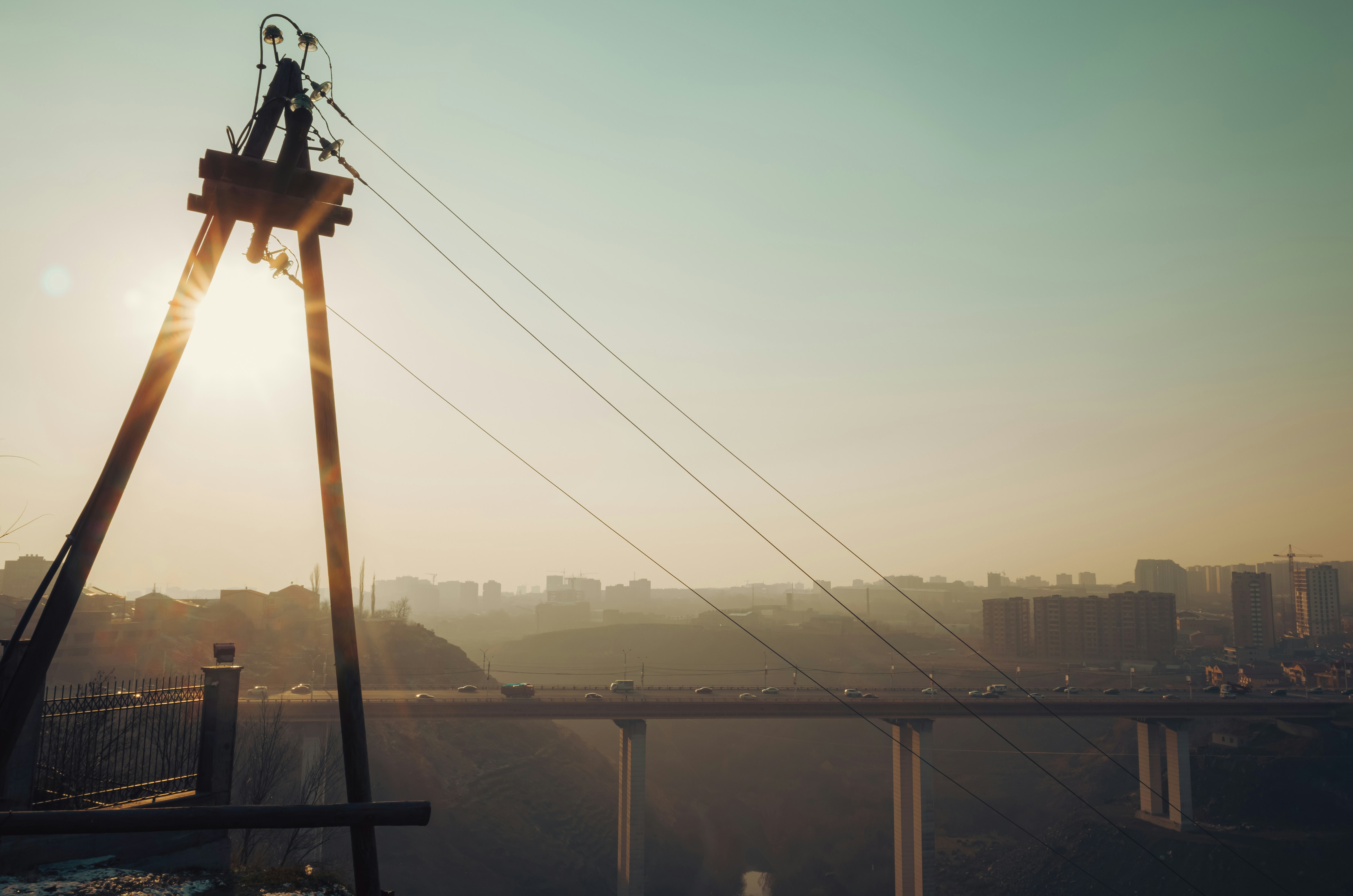 Golden Silhouette Over Urban Horizon