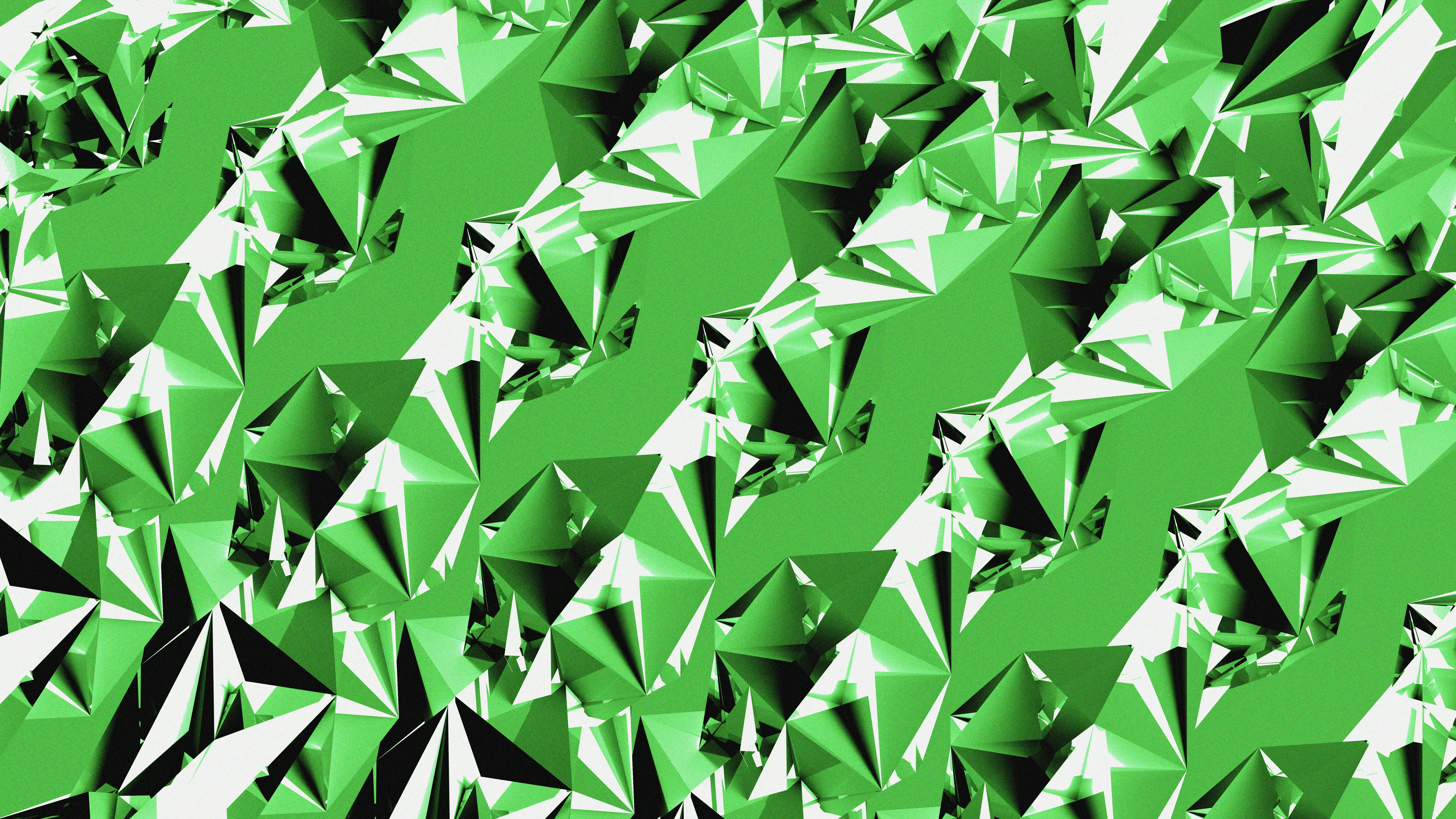 A green and white background with many small triangles photo – Free 3d ...