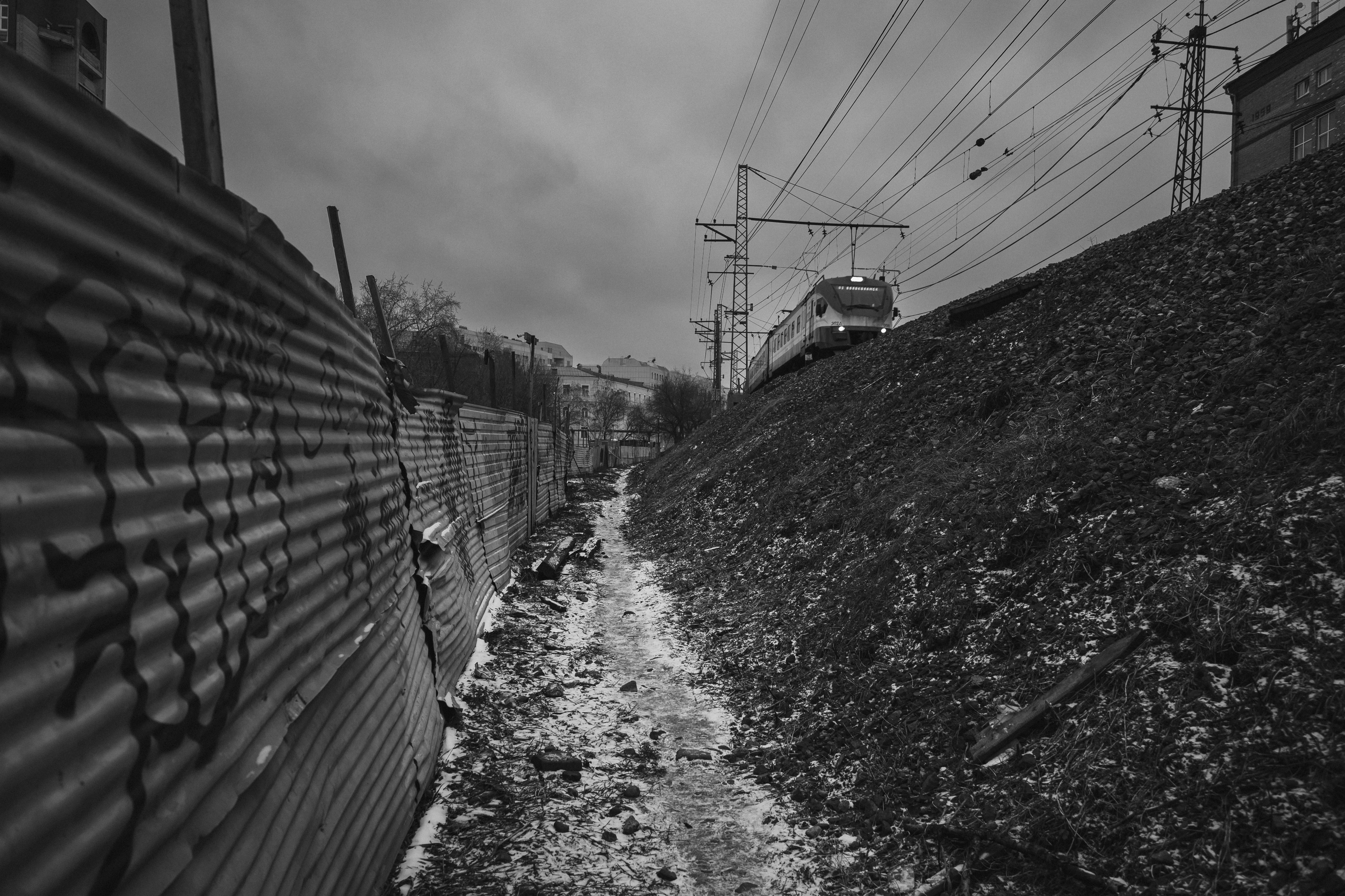 Urban Passageway in Monochrome