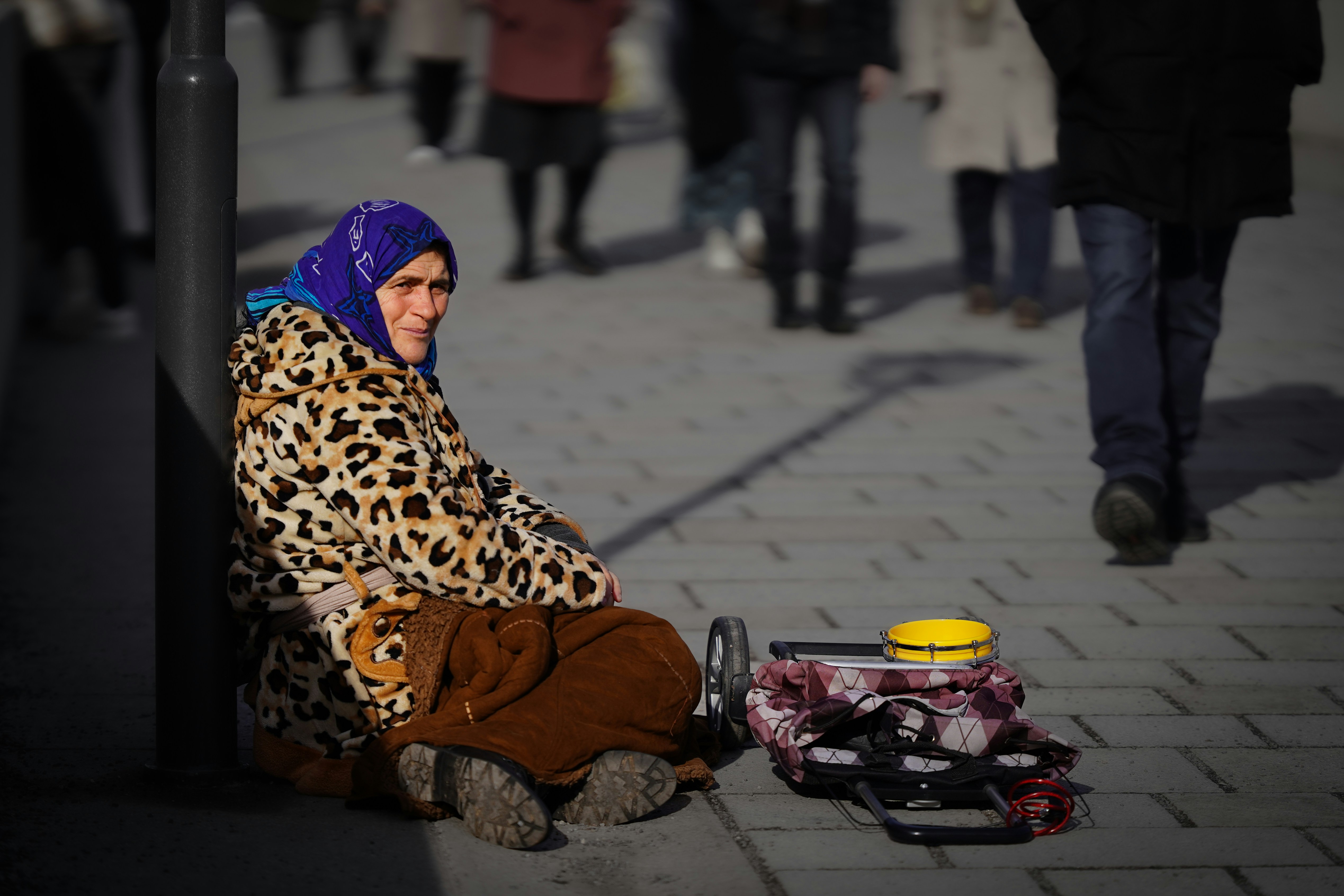 Urban Solitude in Vibrant Patterns