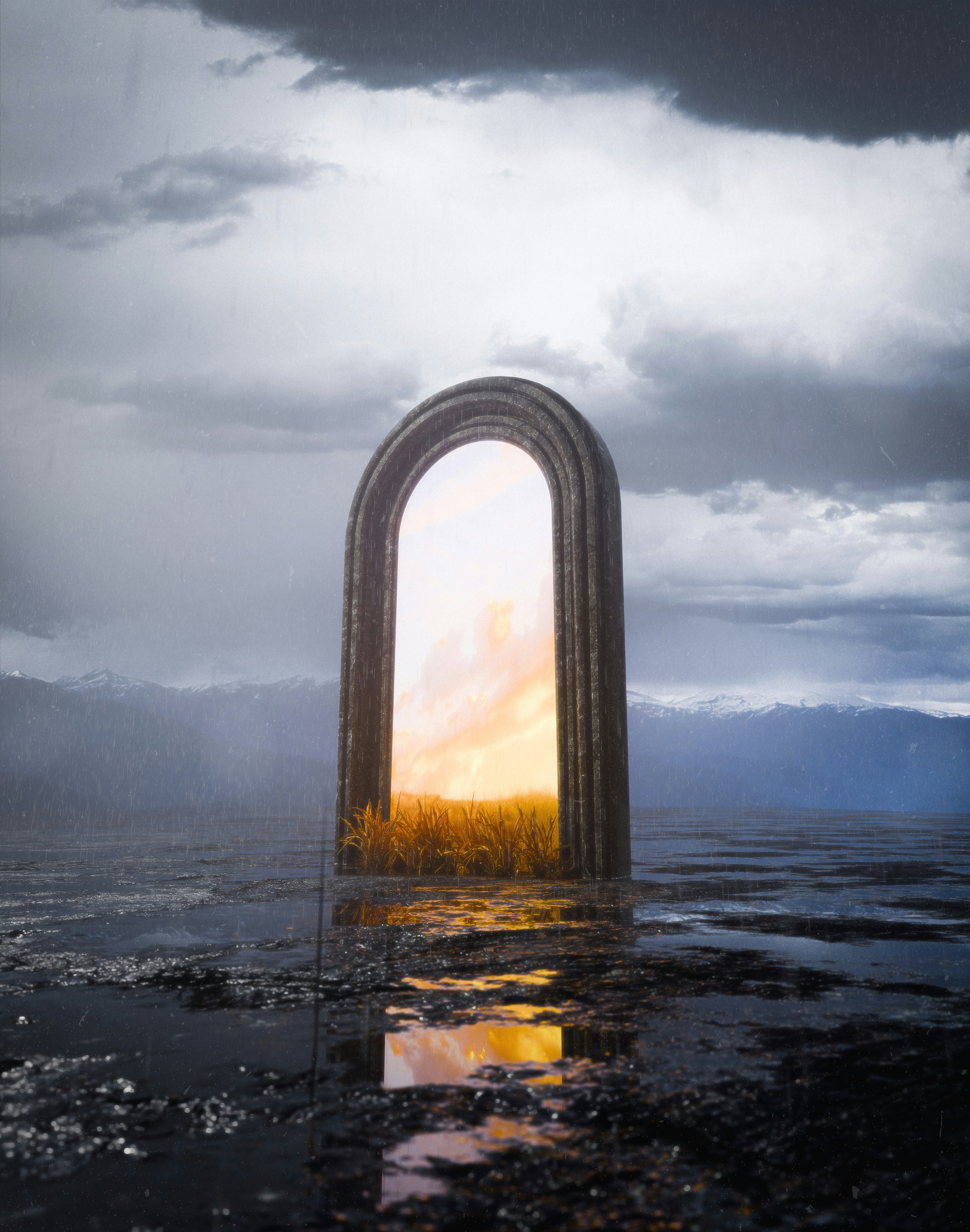 A large arch in the middle of a body of water photo – Free Outdoors ...