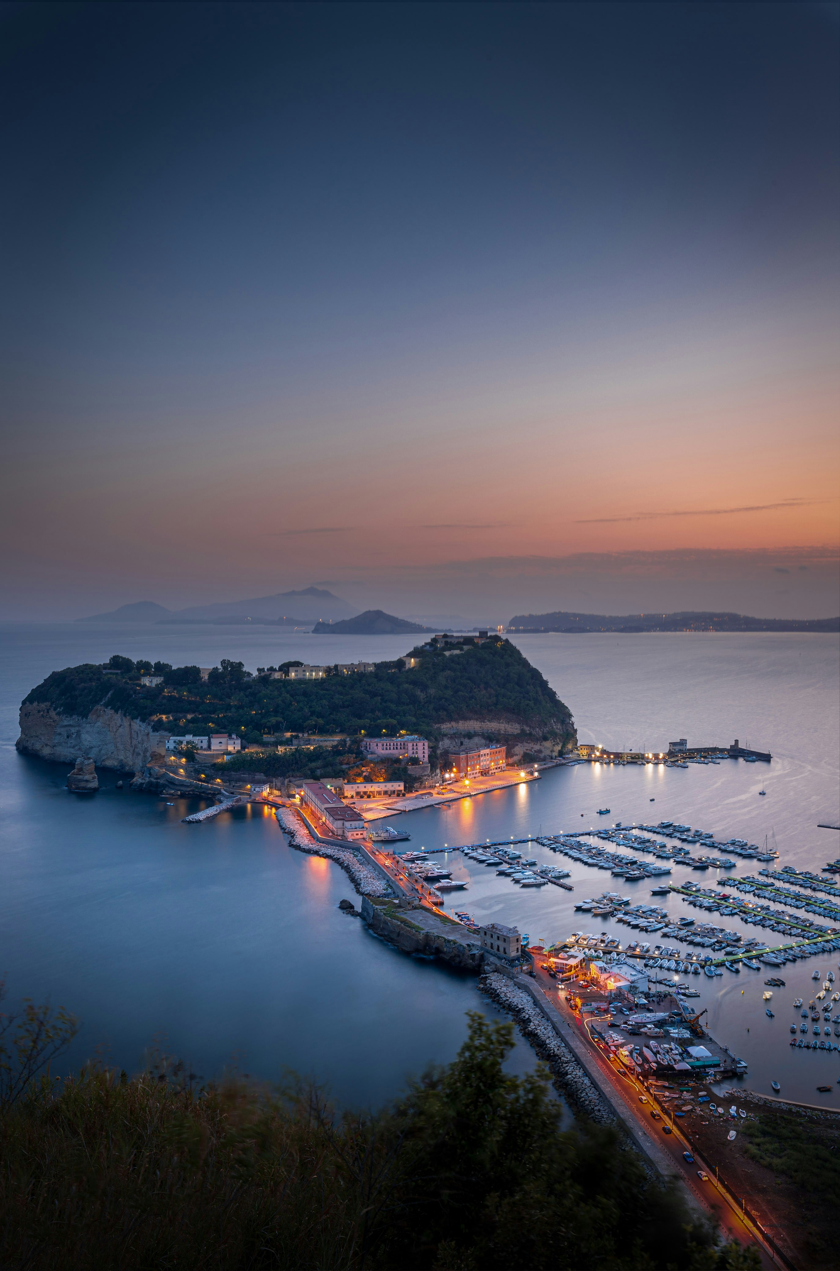 Twilight Over Coastal Harbor