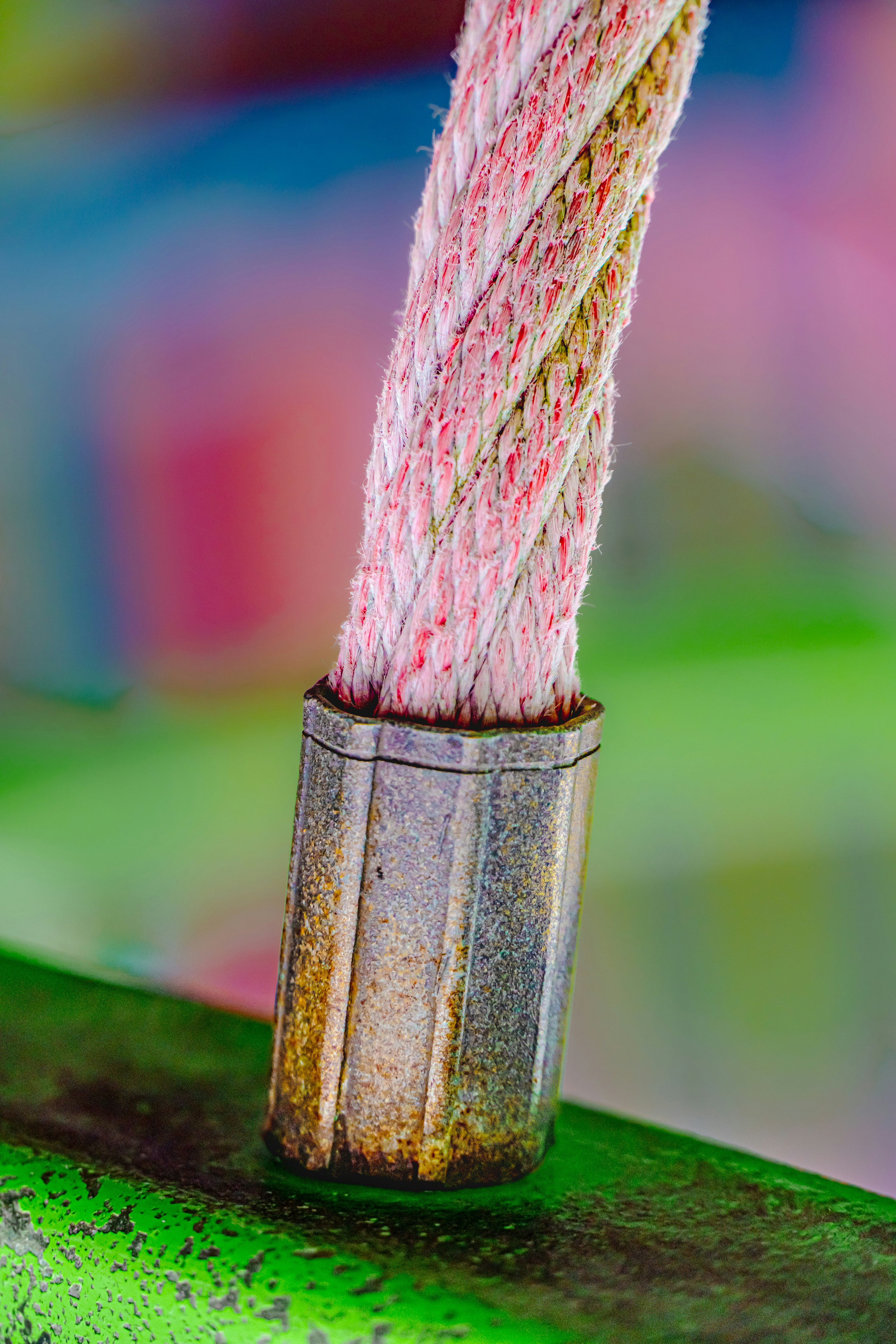 A close up of a rope in a metal container photo – Free Abstract Image ...