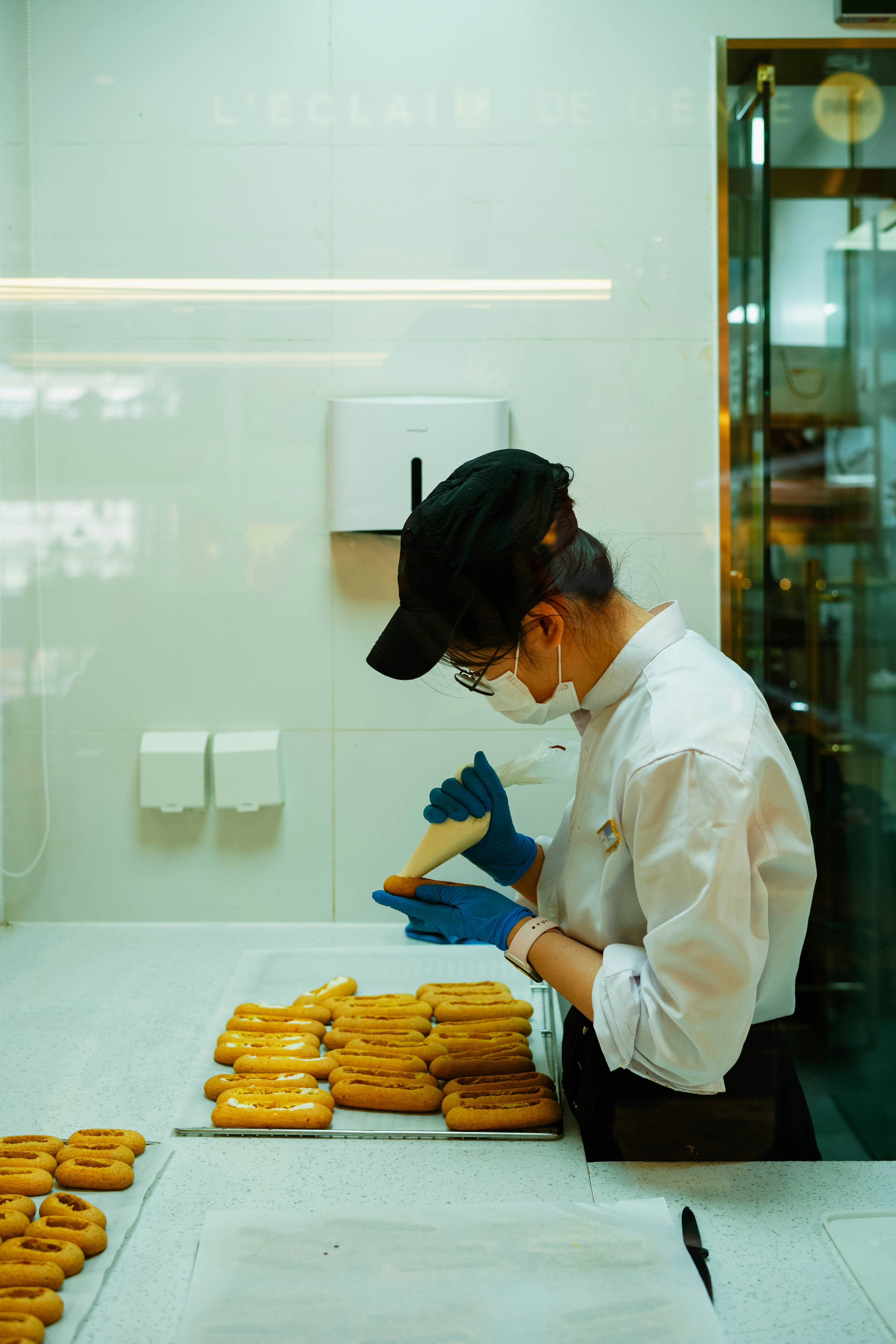 Gloved Precision: Pastry Lines in a Quiet Kitchen
