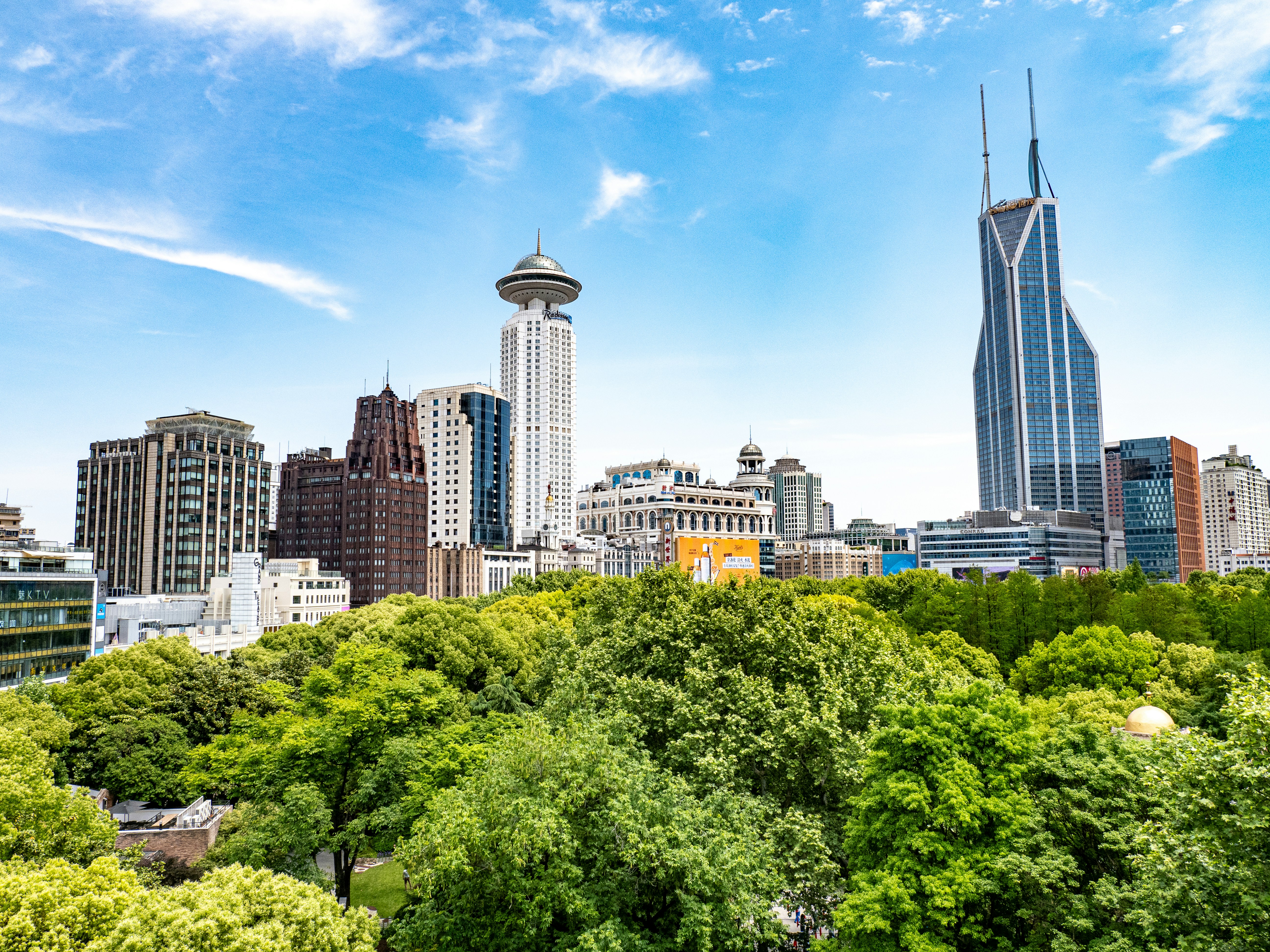 Modern Towers Over Emerald Canopy
