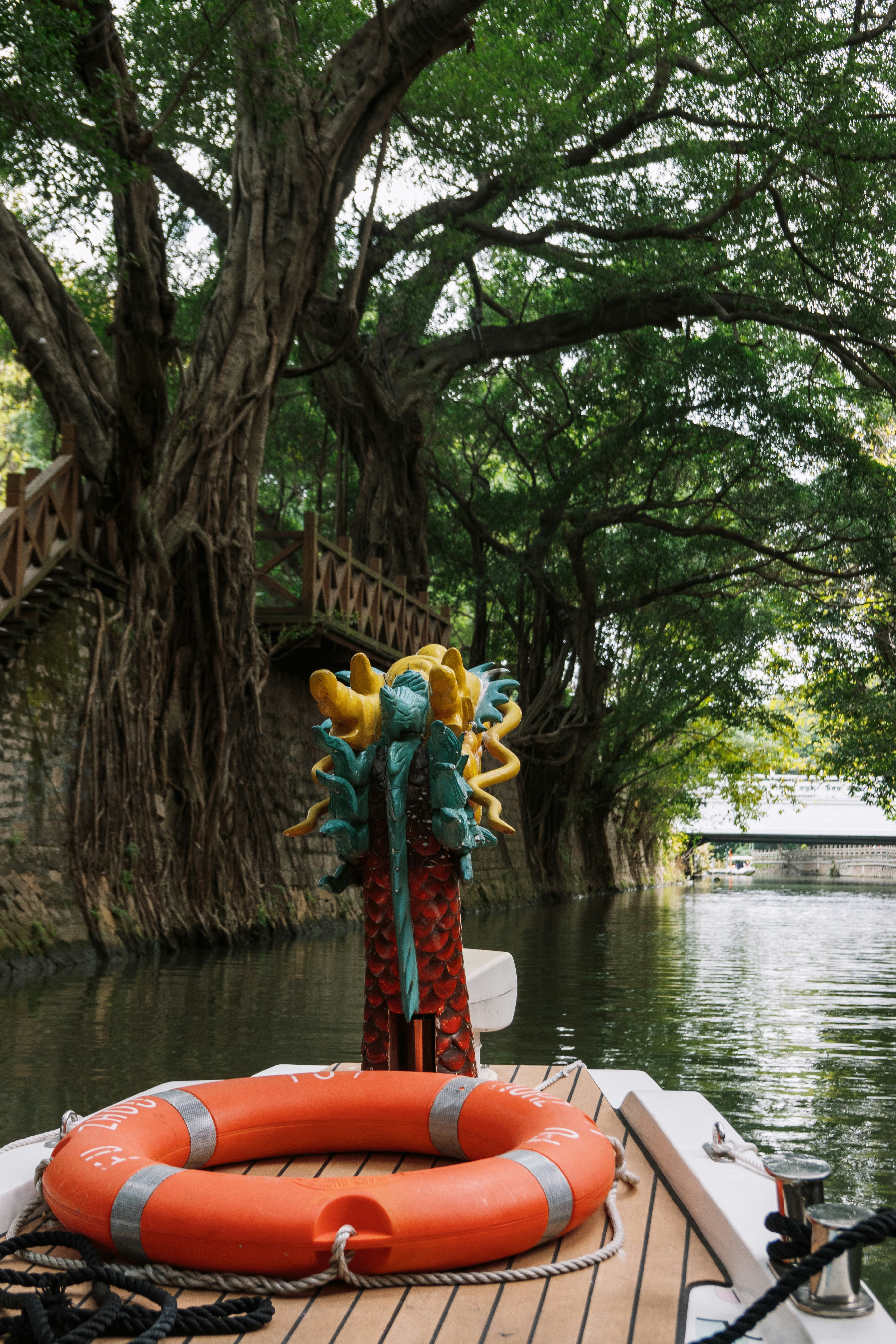 Dragon Heads and Lifebuoys at River Bend