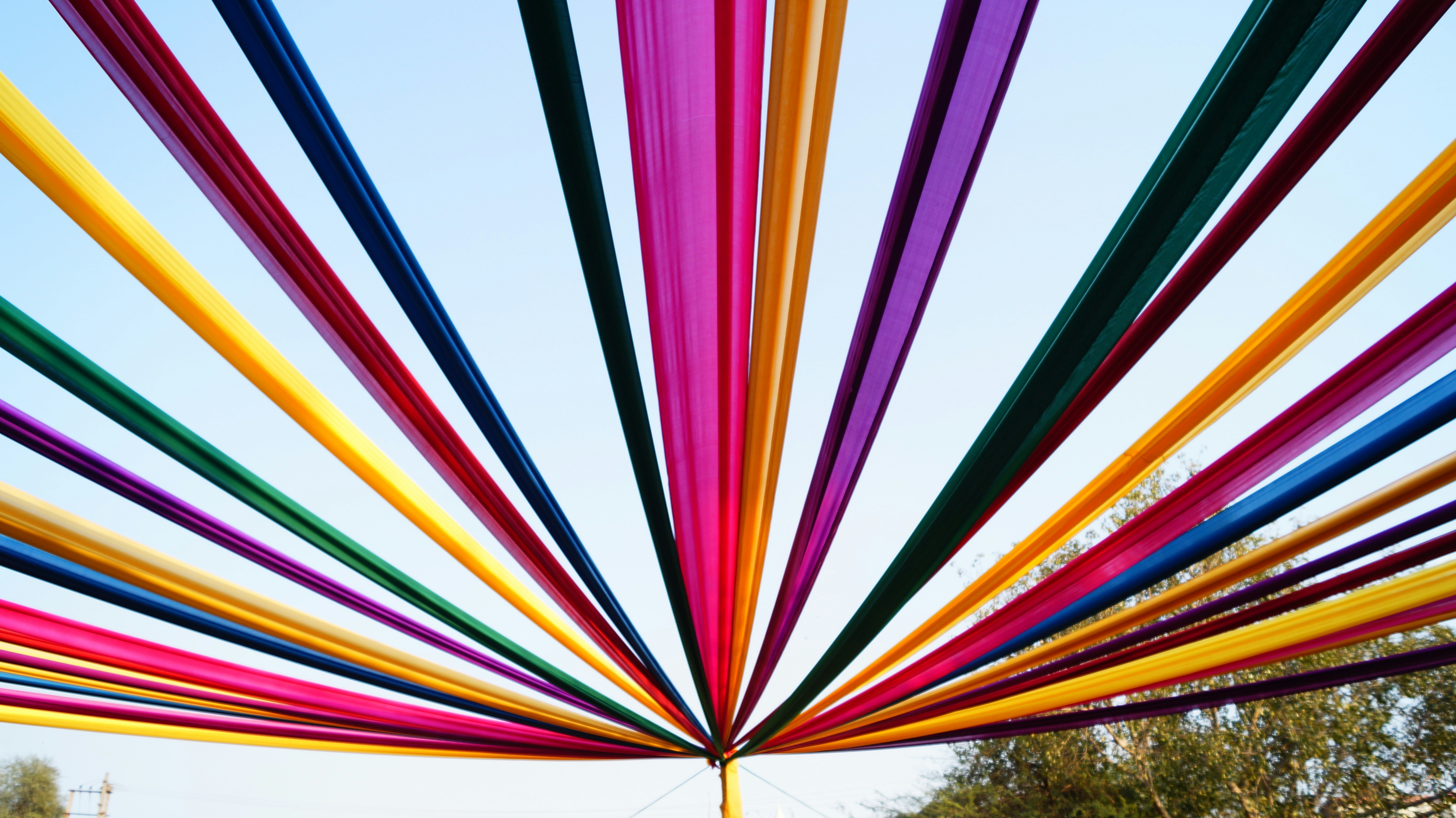 Radial Rainbow Canopy: Centerpoint of Color in a Clear Sky