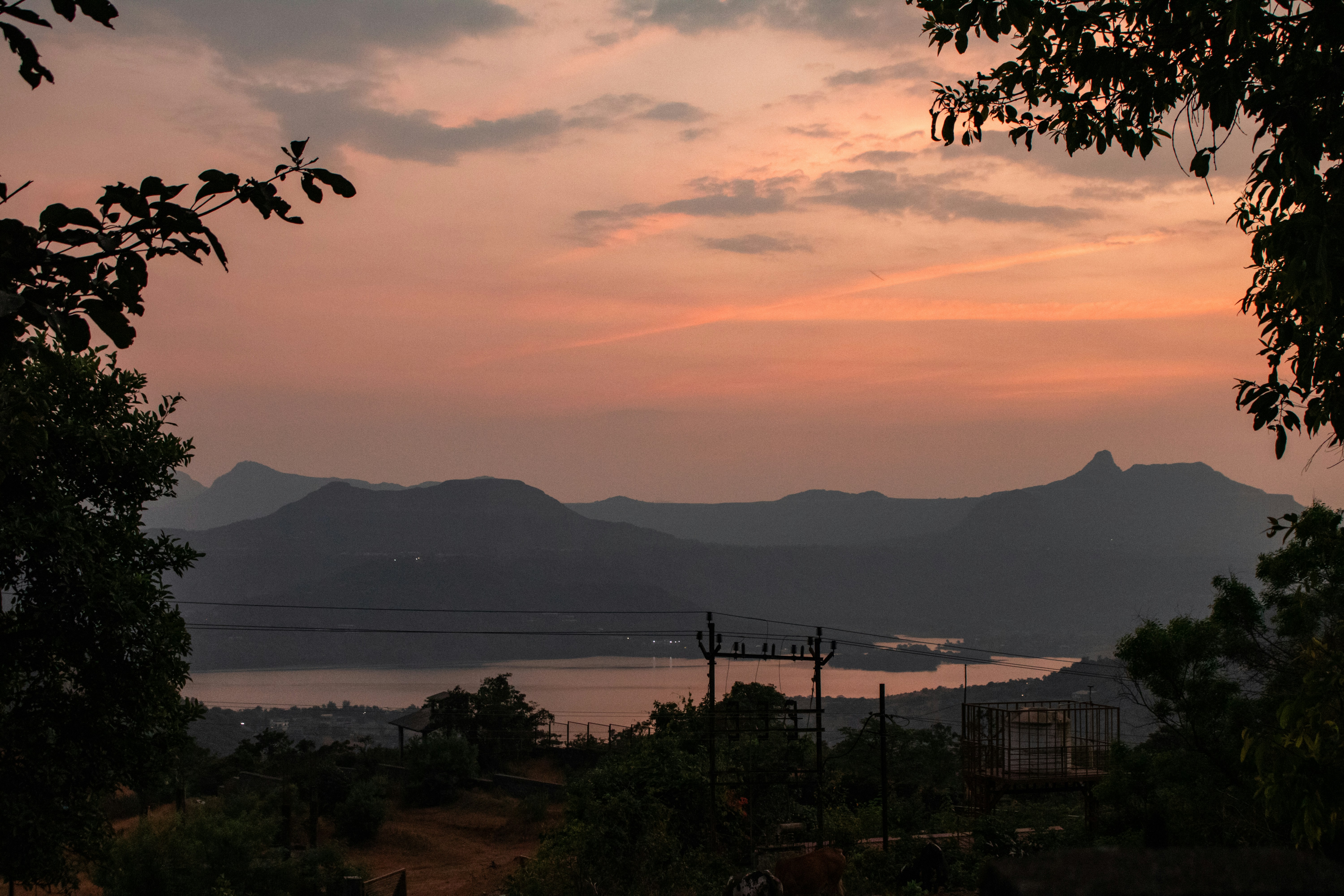 Evening Serenity Over Mountain Silhouettes