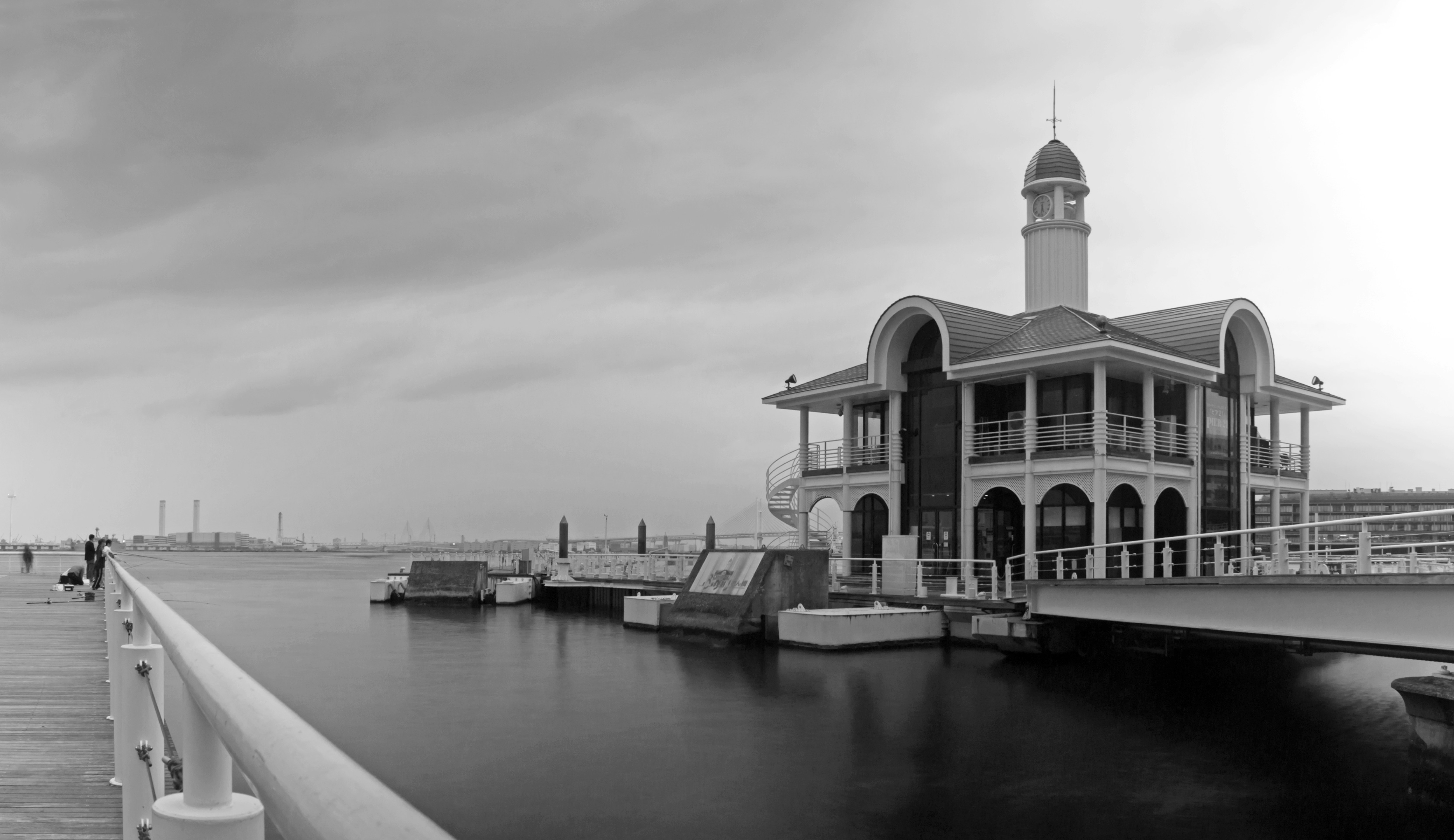 Harbor Pavilion: Quiet Geometry Over a Silver Sea