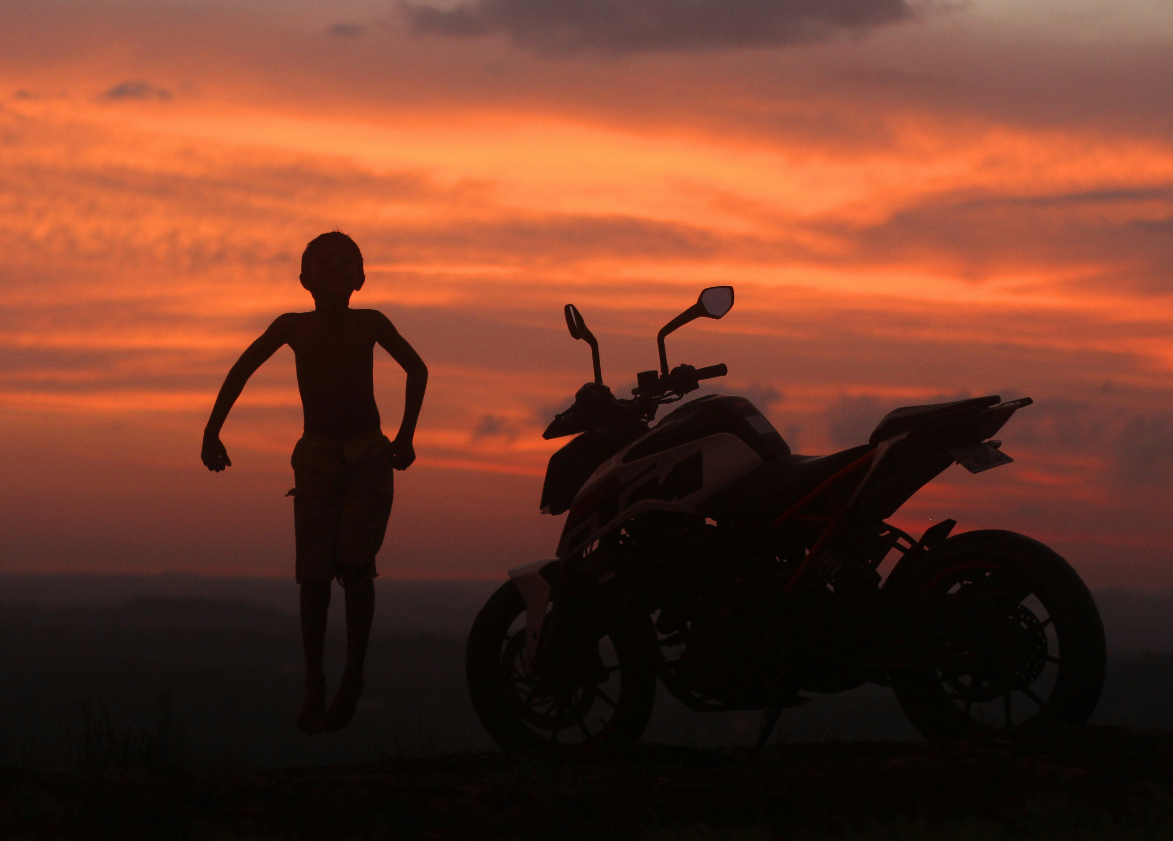 Joyful Leap in the Twilight Glow