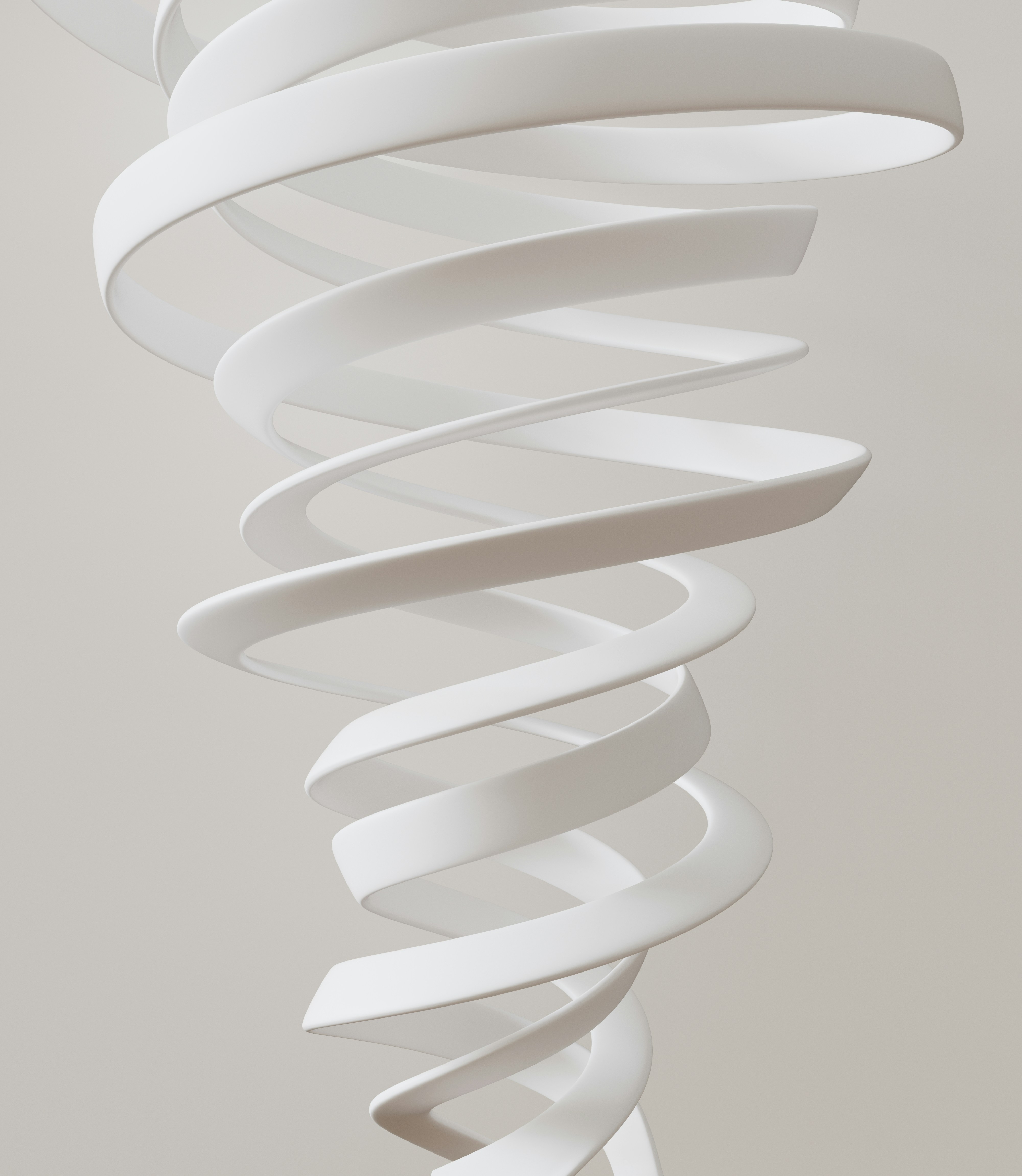 A large white spiral object hanging from a ceiling photo – Free ...