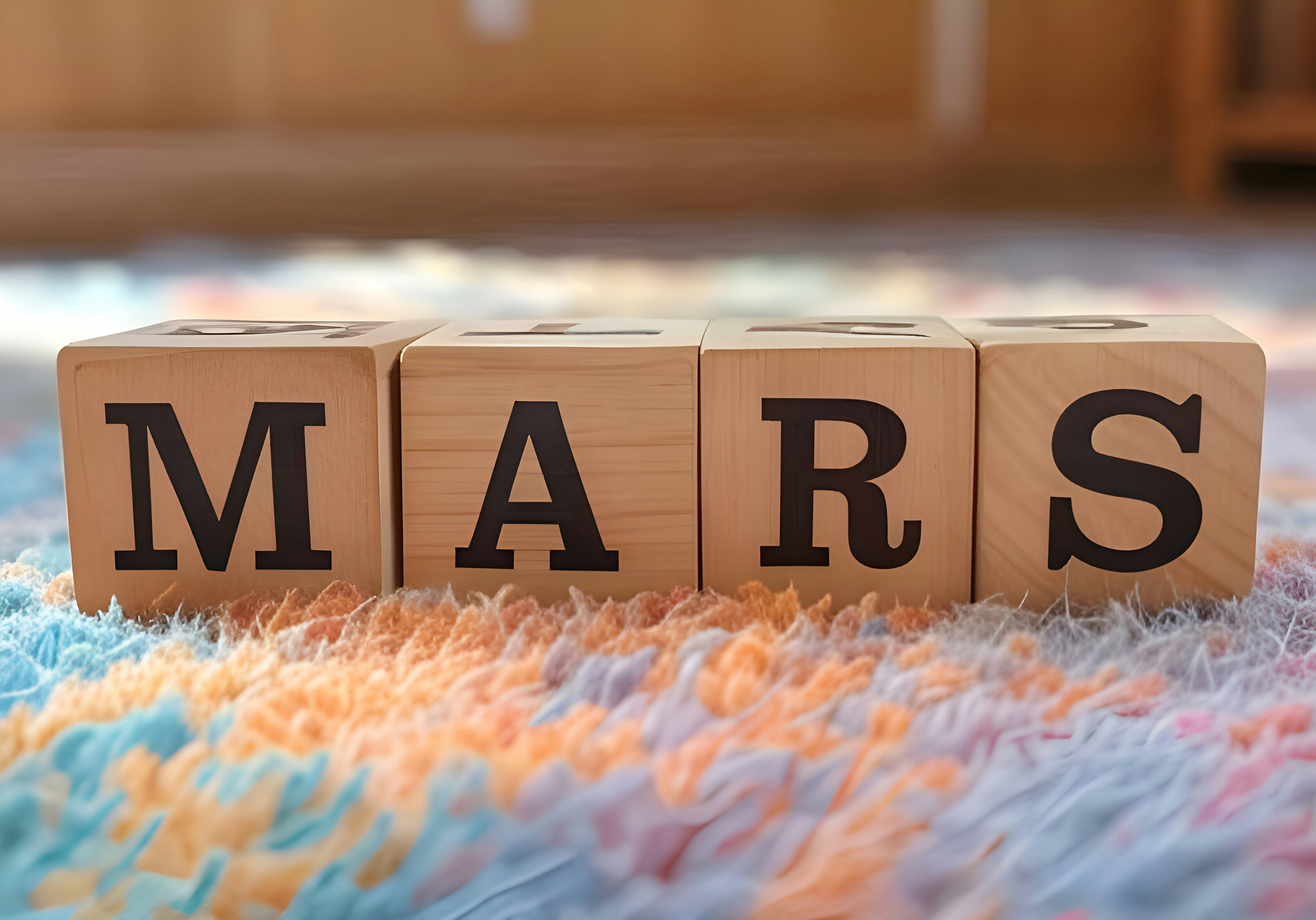 A wooden block spelling the word mars on a carpet photo – Free Text ...