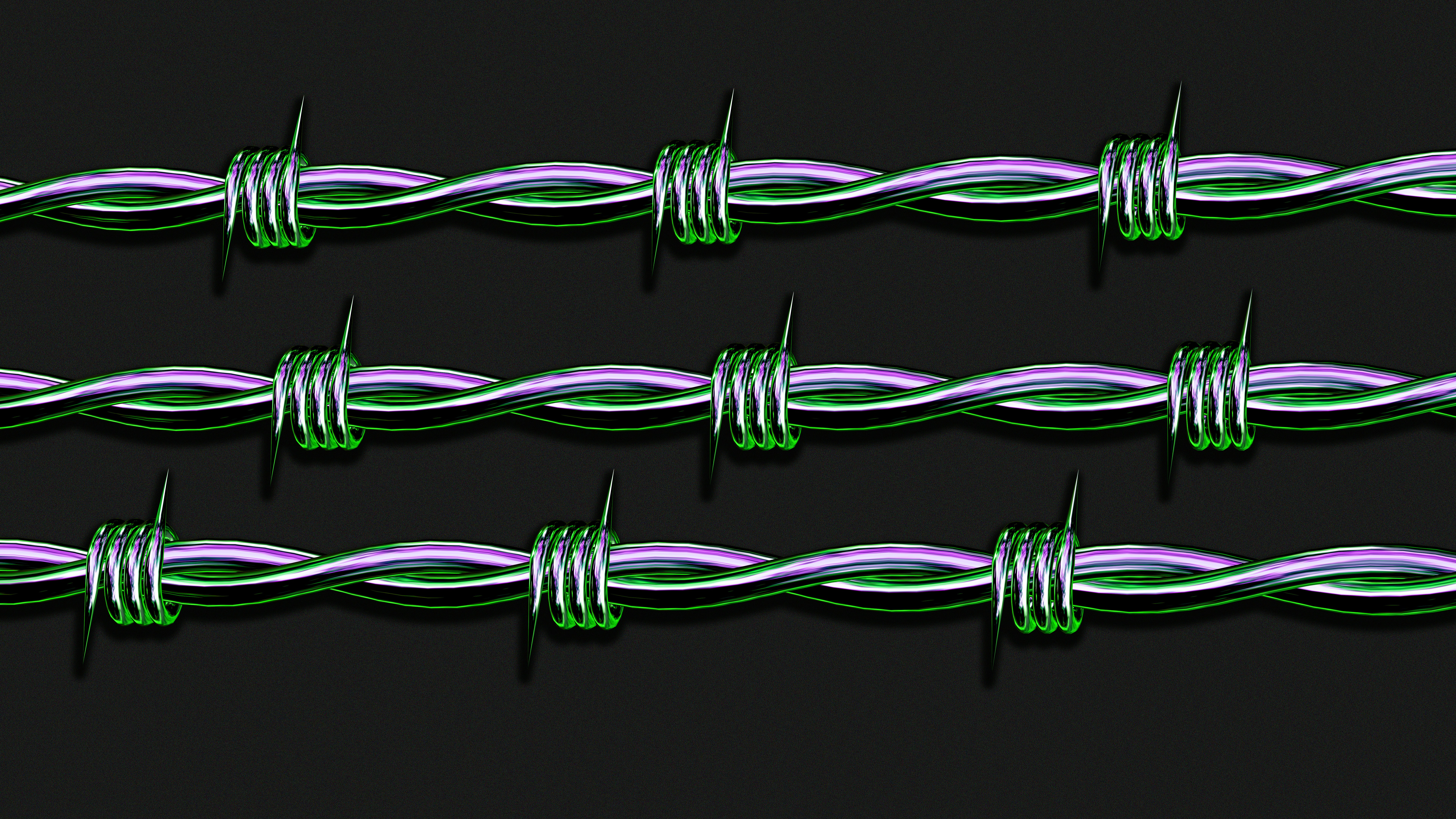 A set of four green and white barbed wire photo – Free Wire Image on ...