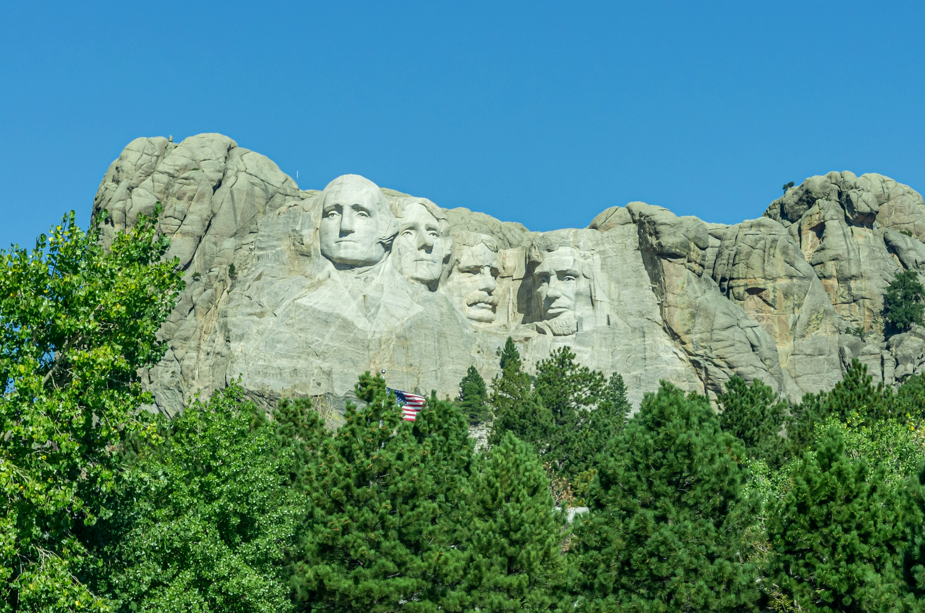 Stone Faces on Granite: Mount Rushmore in Full Daylight
