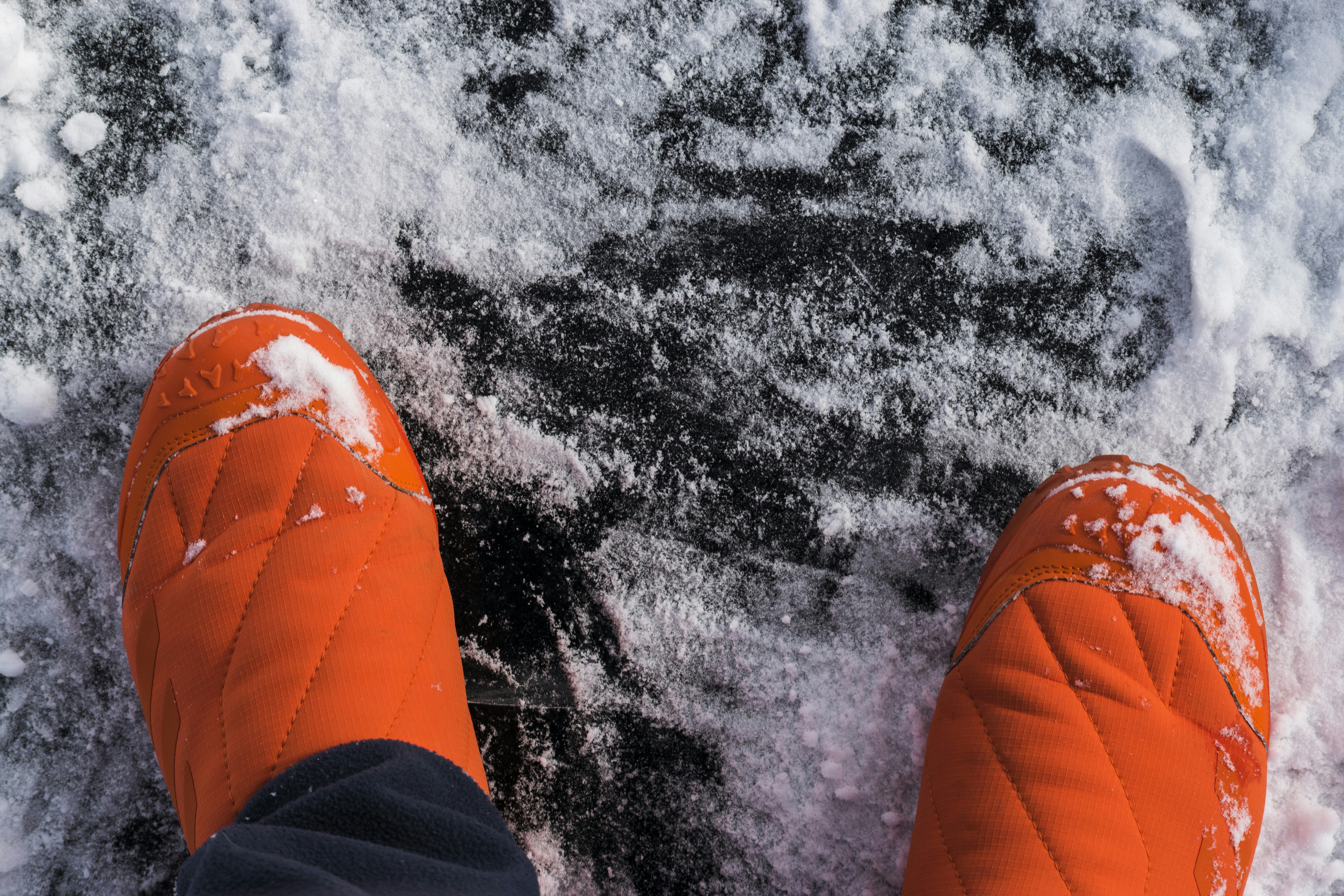 IceCross in Minnesota. Shoes on ice.