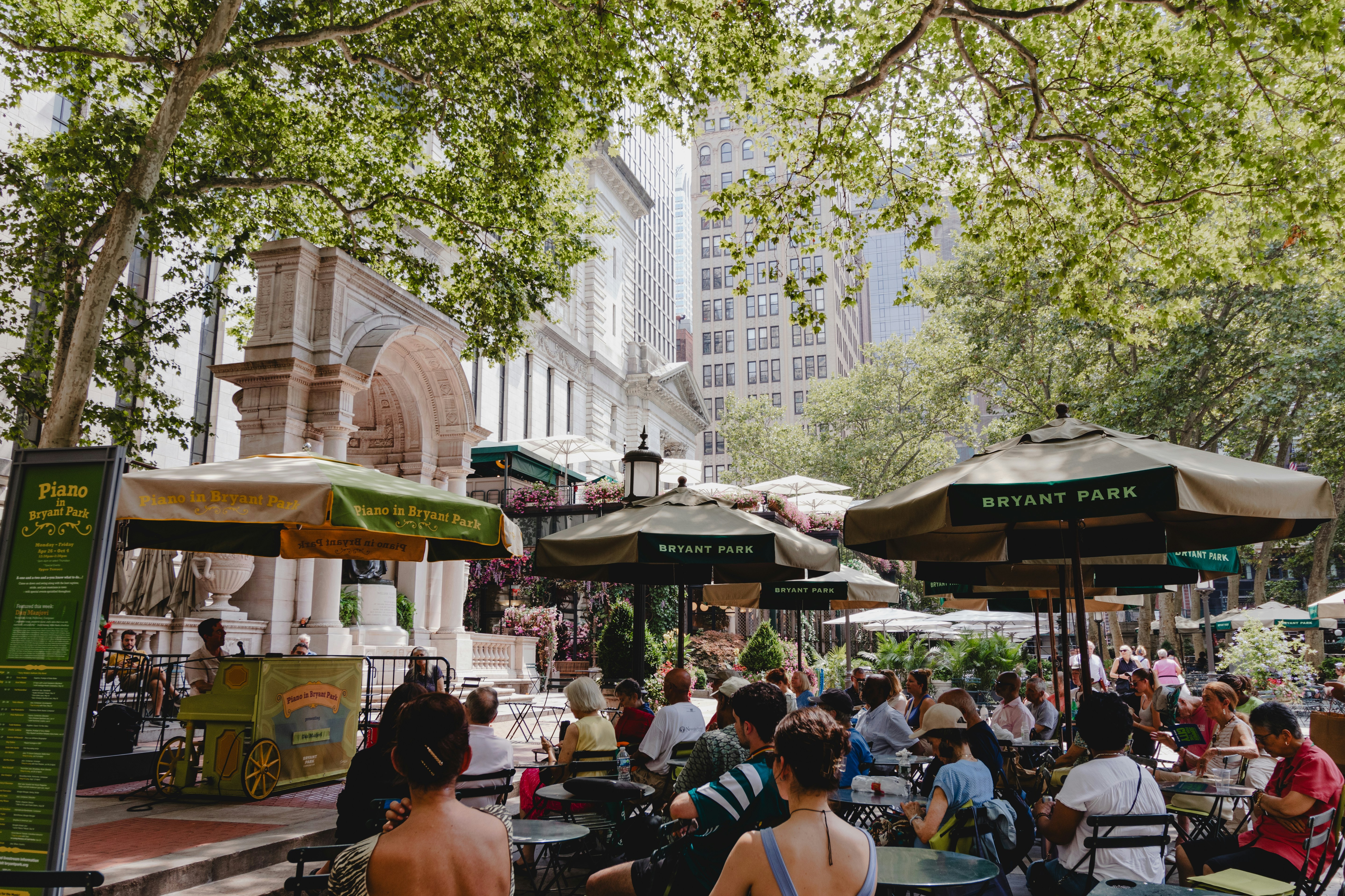 Urban Oasis: Afternoon Conversations Under Green Canopies