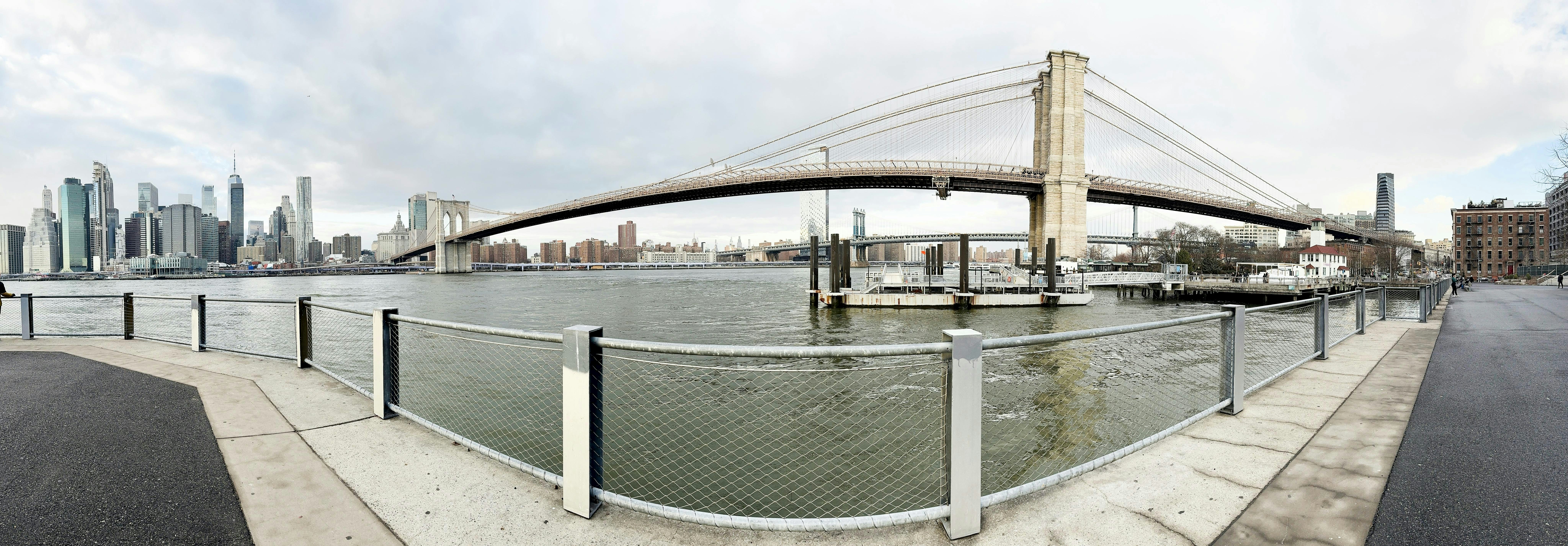 A panoramic view of a bridge over a body of water photo – Free City ...