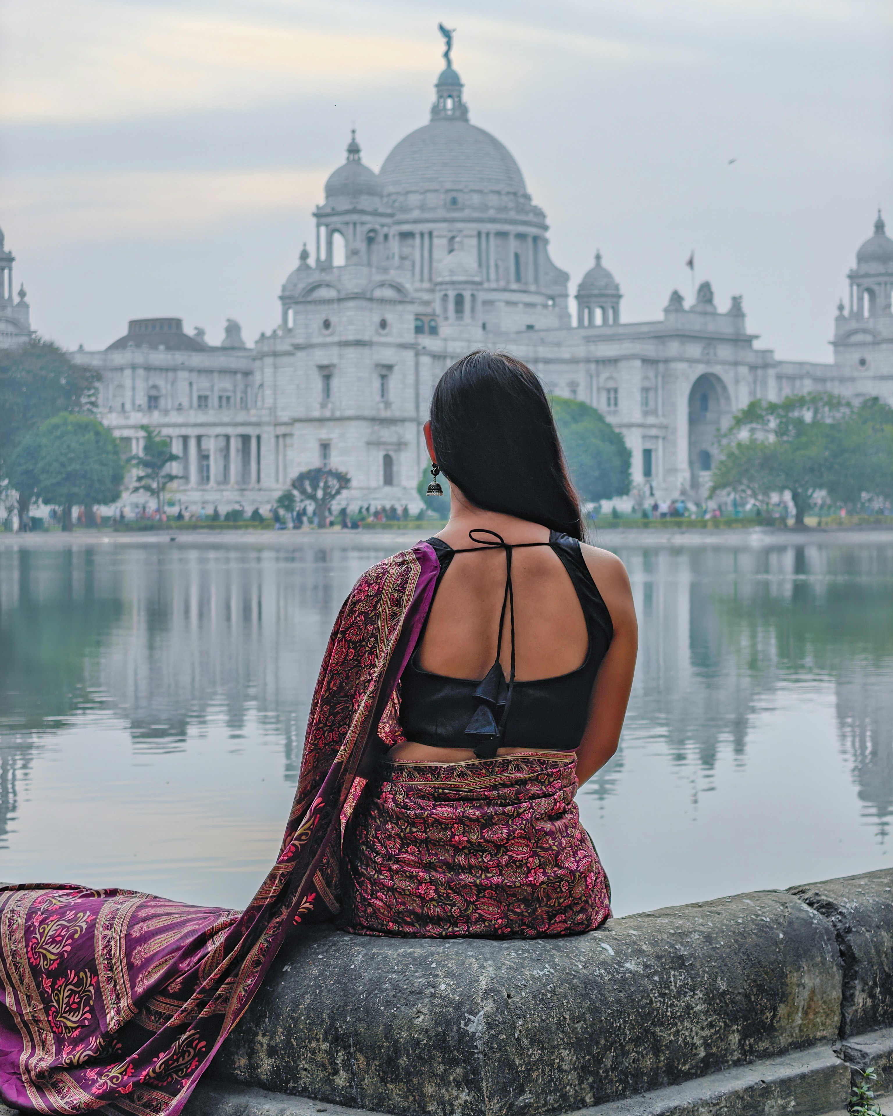 Silhouette of a City Traveler by the Water